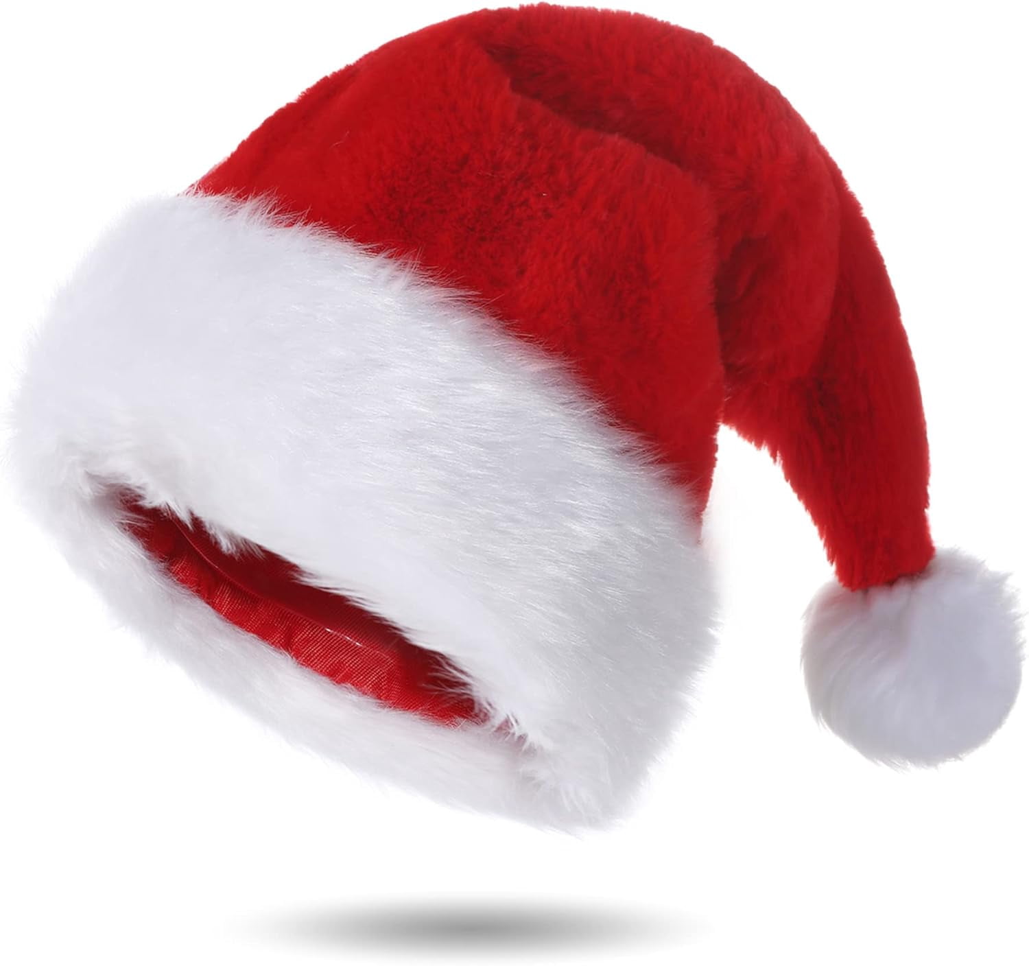 Velvet Santa Hat for Adults, Unisex Velvet Touch Comfort Christmas Hats ...