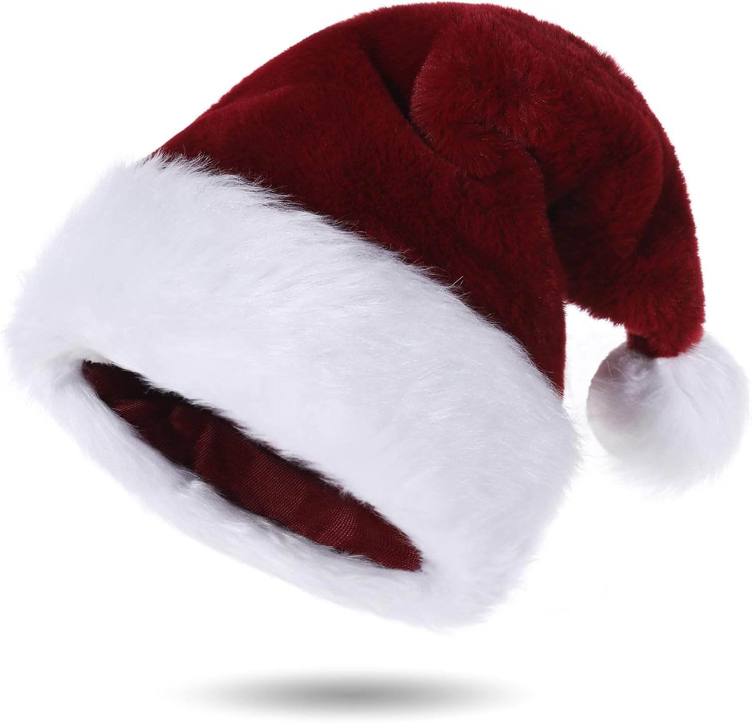 Velvet Santa Hat for Adults, Unisex Velvet Touch Comfort Christmas Hats ...