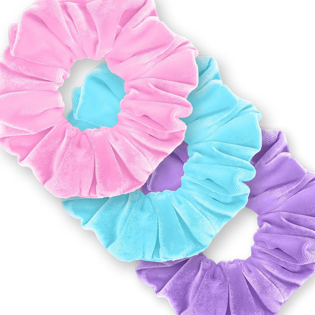 Velvet Scrunchies 3-Pack Gift Set Premium Plush Ponytail Holder Made in ...