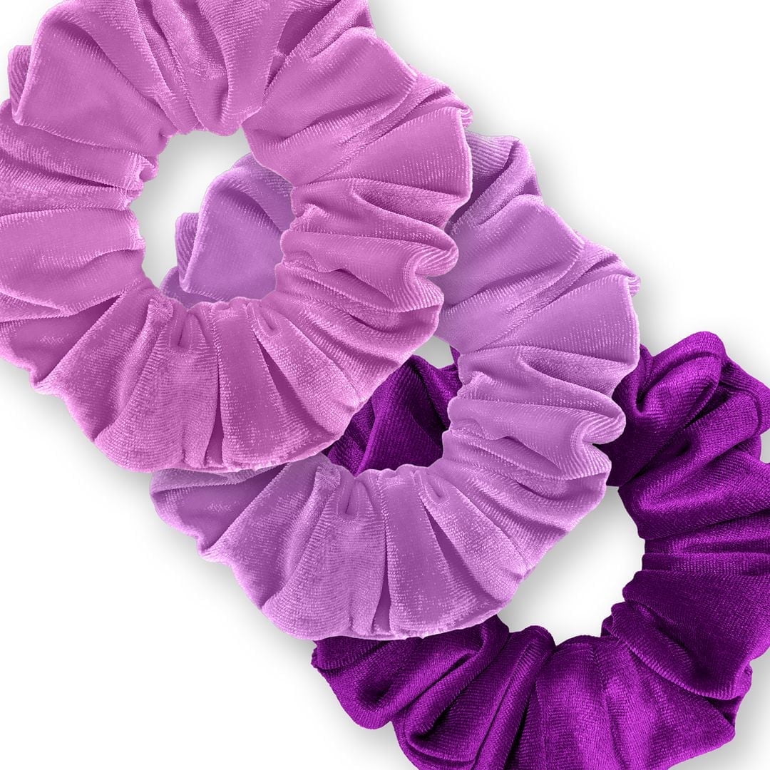 Velvet Scrunchies 3-Pack Gift Set Premium Plush Ponytail Holder Made in ...