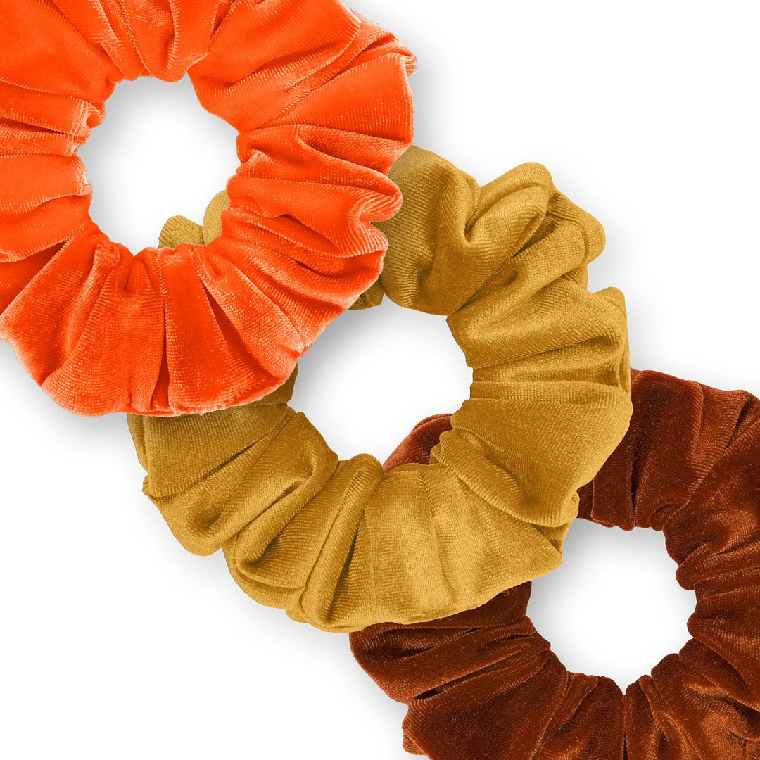 Velvet Scrunchies 3-Pack Gift Set Premium Plush Ponytail Holder Made in ...
