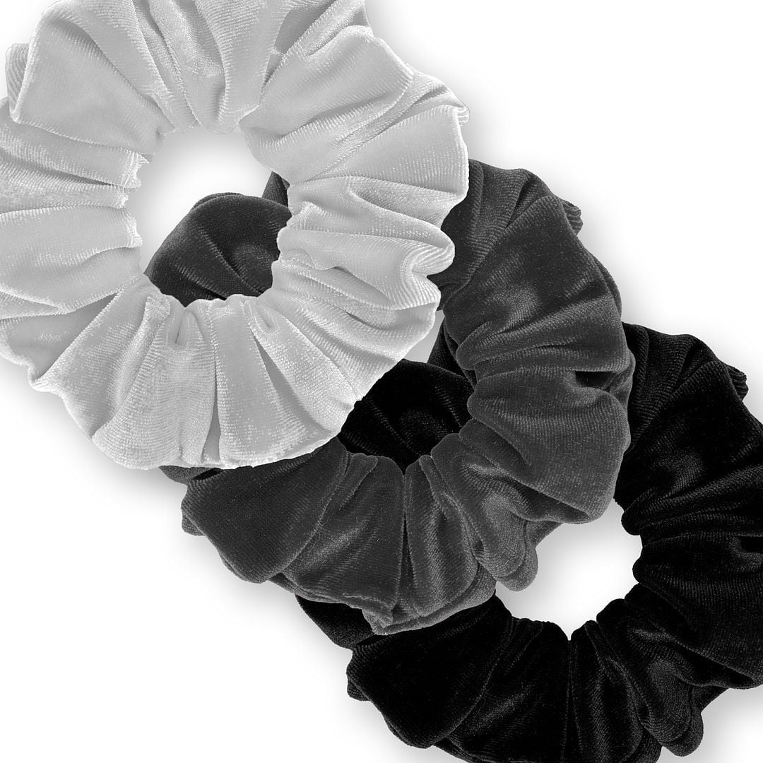 Velvet Scrunchies 3-Pack Gift Set Premium Plush Ponytail Holder Made in ...