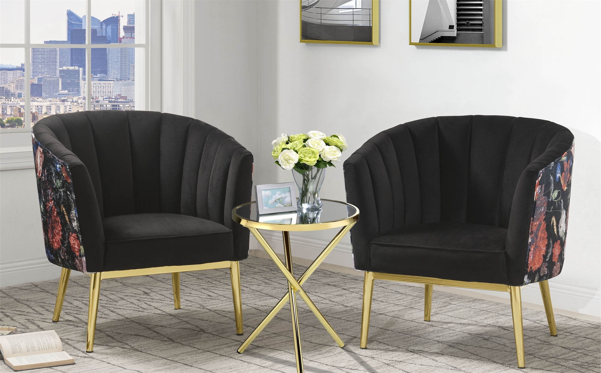 Velvet Side Chair with Arms, Tub Barrel Chair, Modern Leisure Accent ...