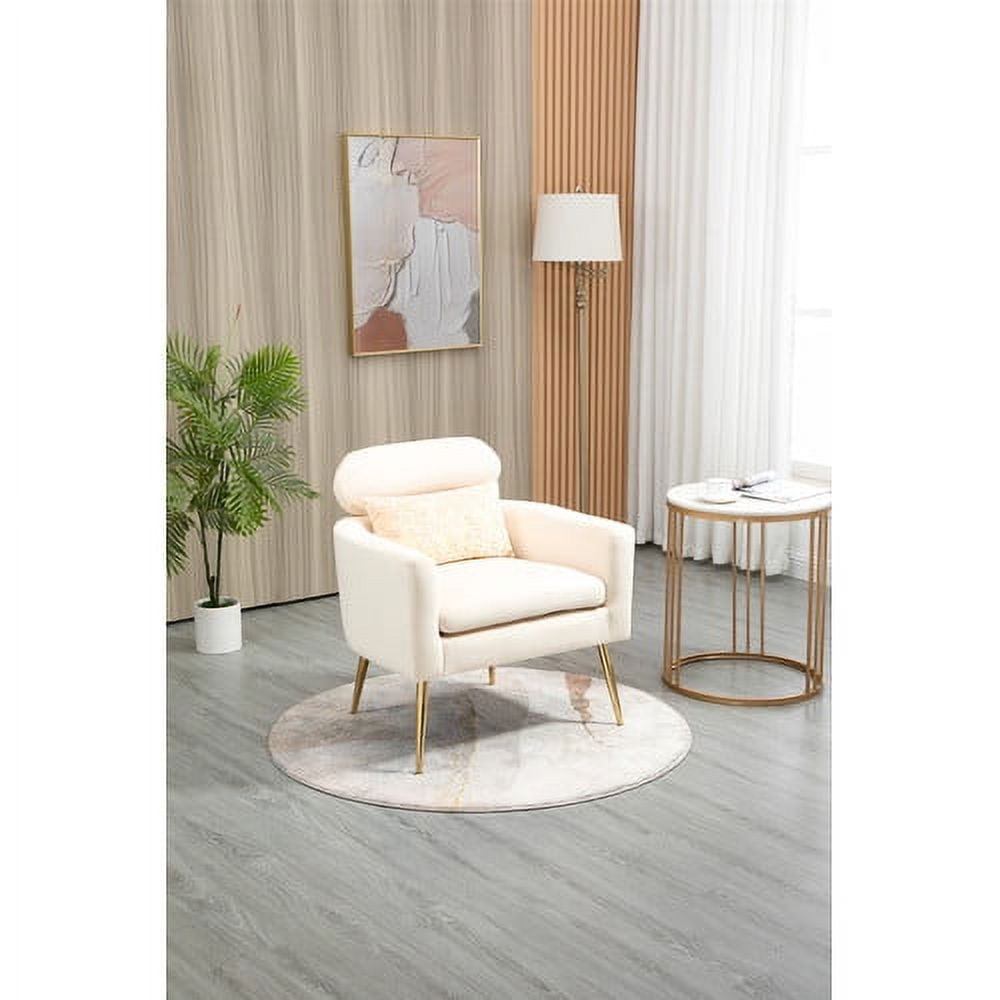 Velvet Single Sofa Chair,Upholstered Accent Living Room Chair with ...