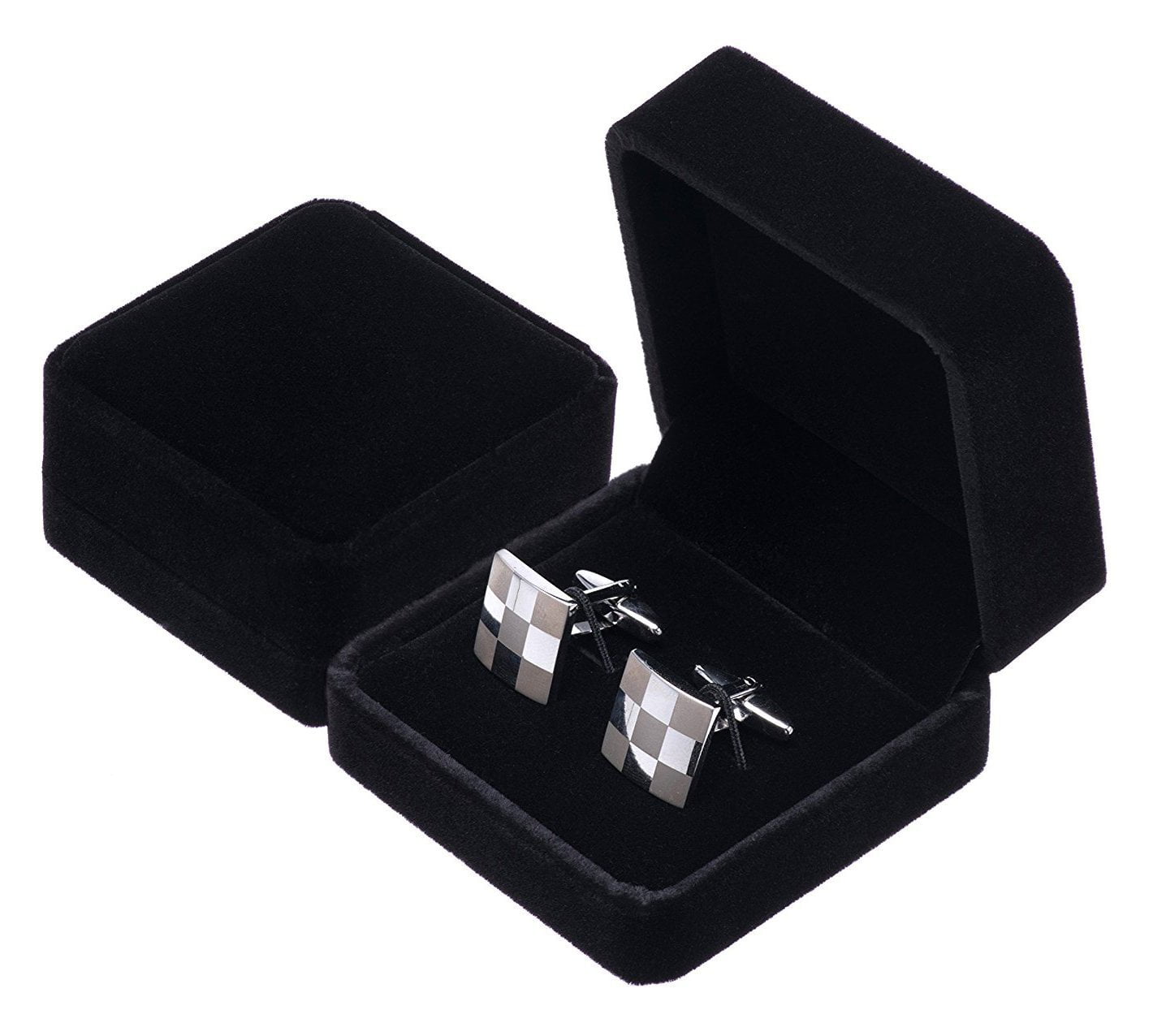 Velvet Small Cufflink Box Cuff Links Storage Box Case Black - Walmart.com