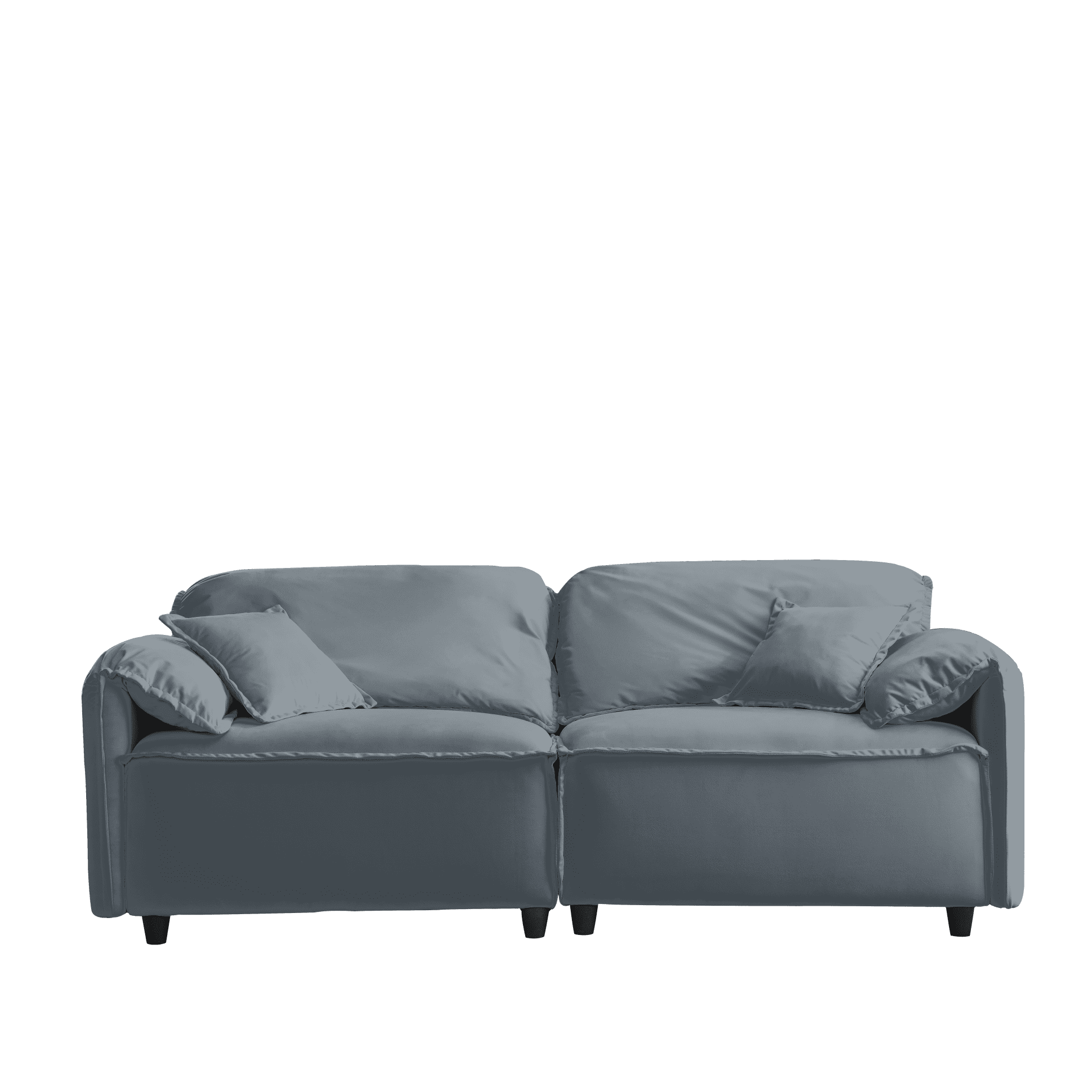 Velvet Sofa Couch with Unique Turned Inward Back and Arms, Modern ...