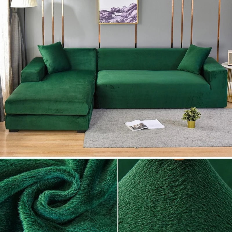 Velvet Sofa Cover for Living Room Thick Elastic Sofa Cover 1/2/3/4 ...
