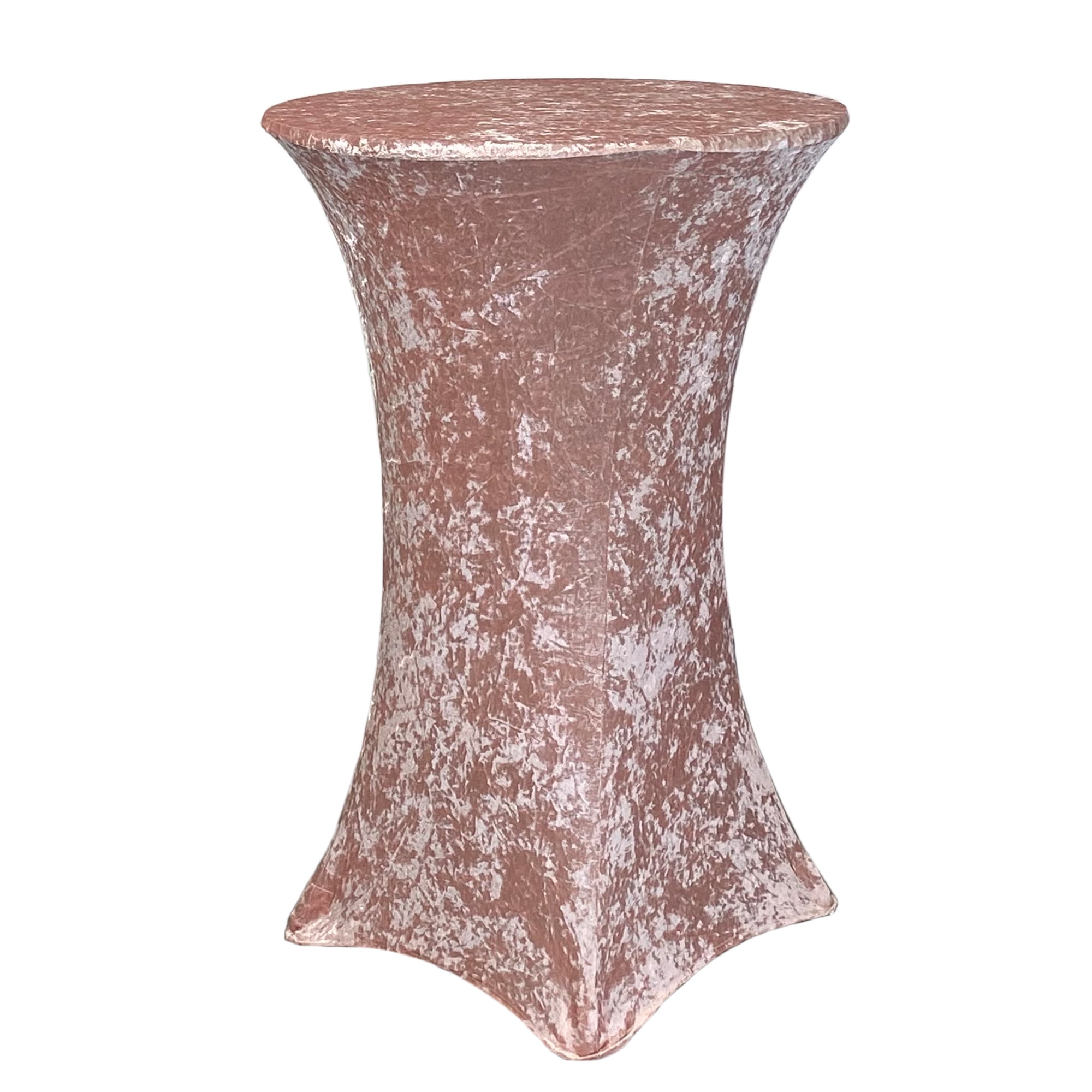 Velvet Spandex 30 Inch Highboy Cocktail Round Table Cover Blush ...