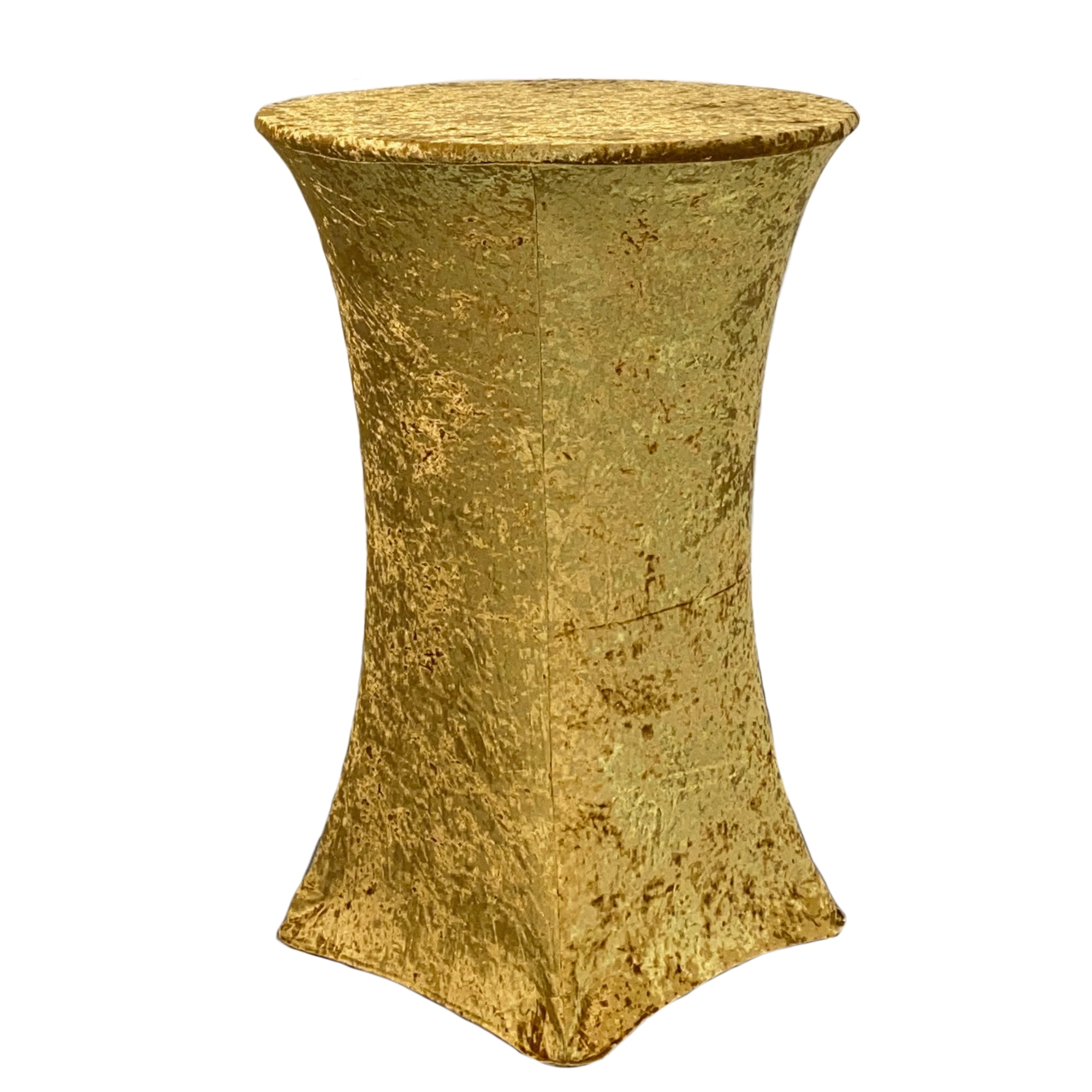 Velvet Spandex 30 Inch Highboy Cocktail Round Table Cover Gold ...