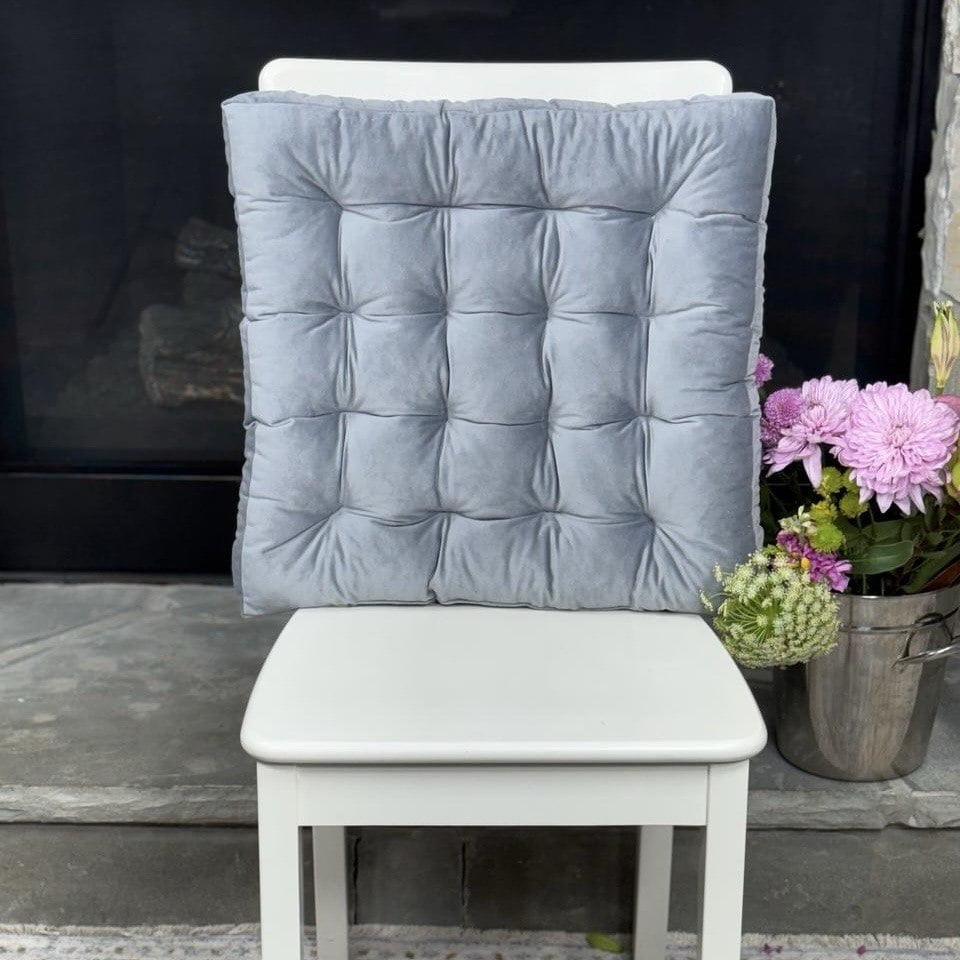 Velvet Square Chair Cushion Gray - Walmart.com