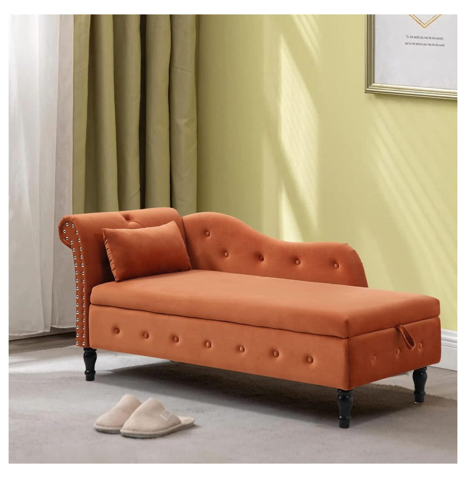 Velvet Storage Benches End of Bed 60" Rolled Arm Bedroom Storage ...