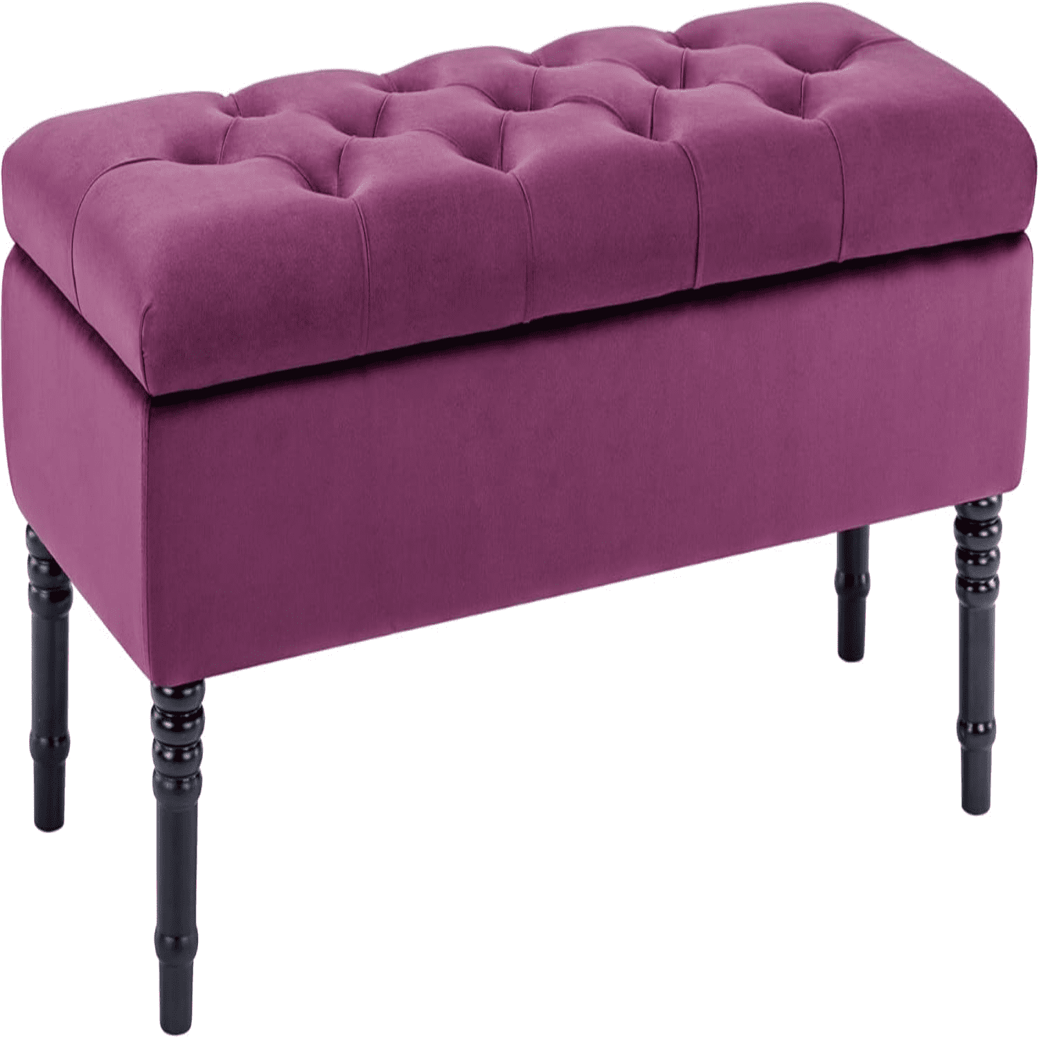 Velvet Storage Ottoman Bench Upholstered Storage Bench with Button ...