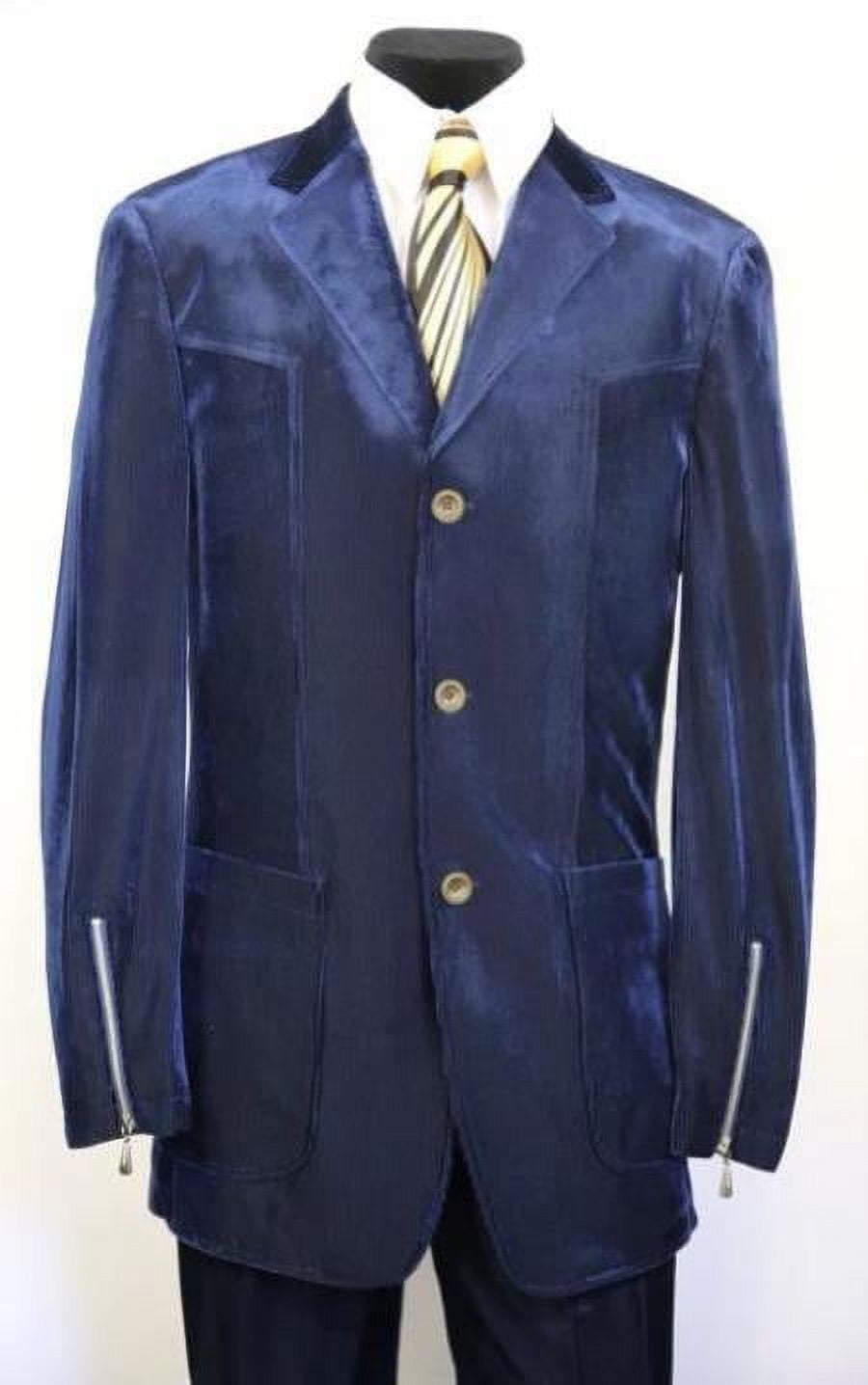 Velvet Suits - Patch Pocket = Three Button Suit With Zipper On Sleeve ...