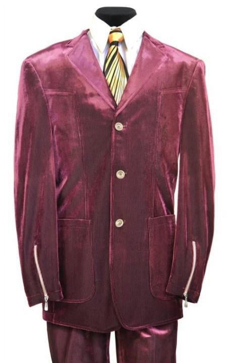 Velvet Suits - Patch Pocket = Three Button Suit With Zipper On Sleeve ...