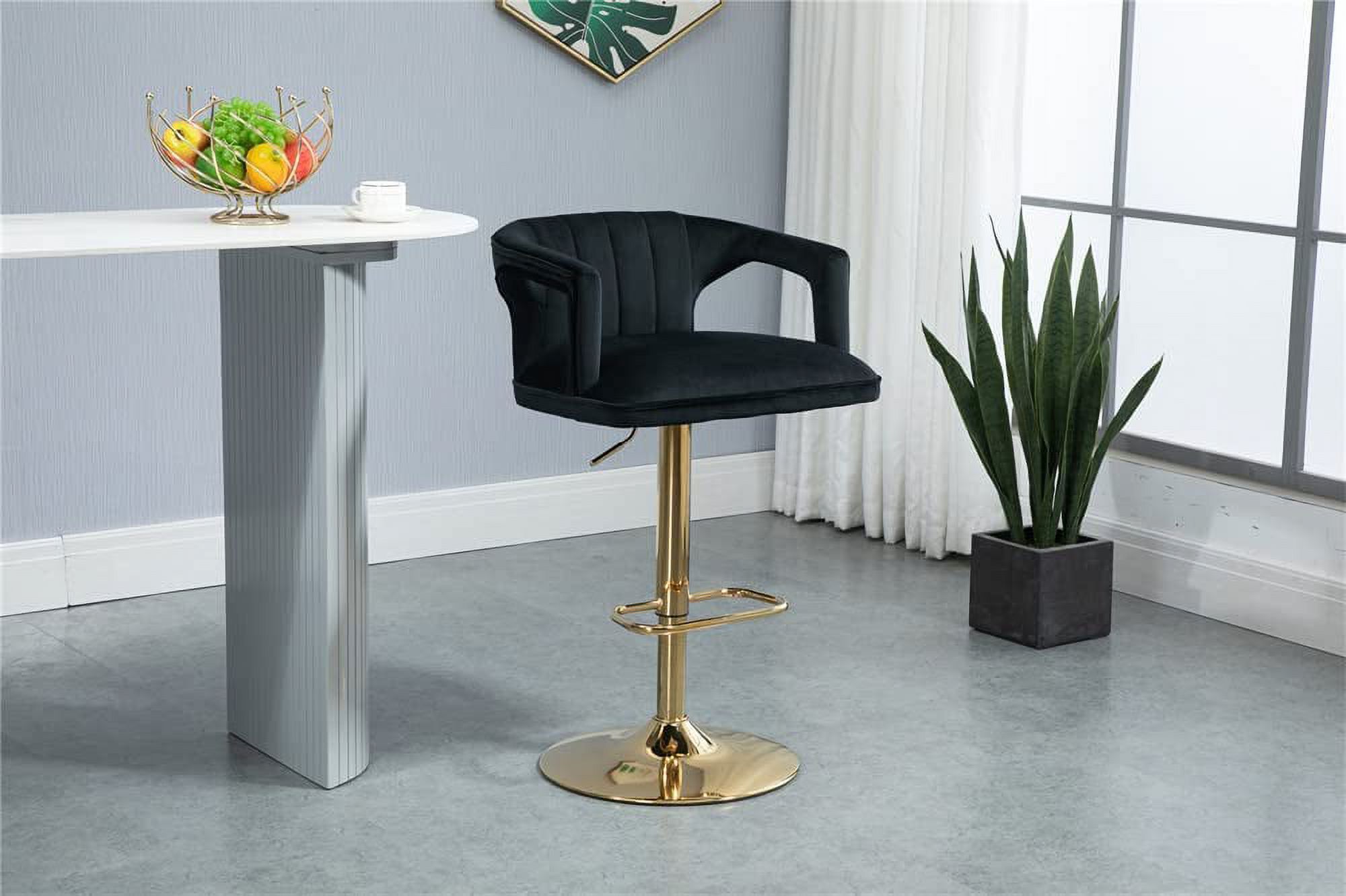 Velvet Swivel Bar Stools, Modern Tufted Upholstered Bar Stools with ...