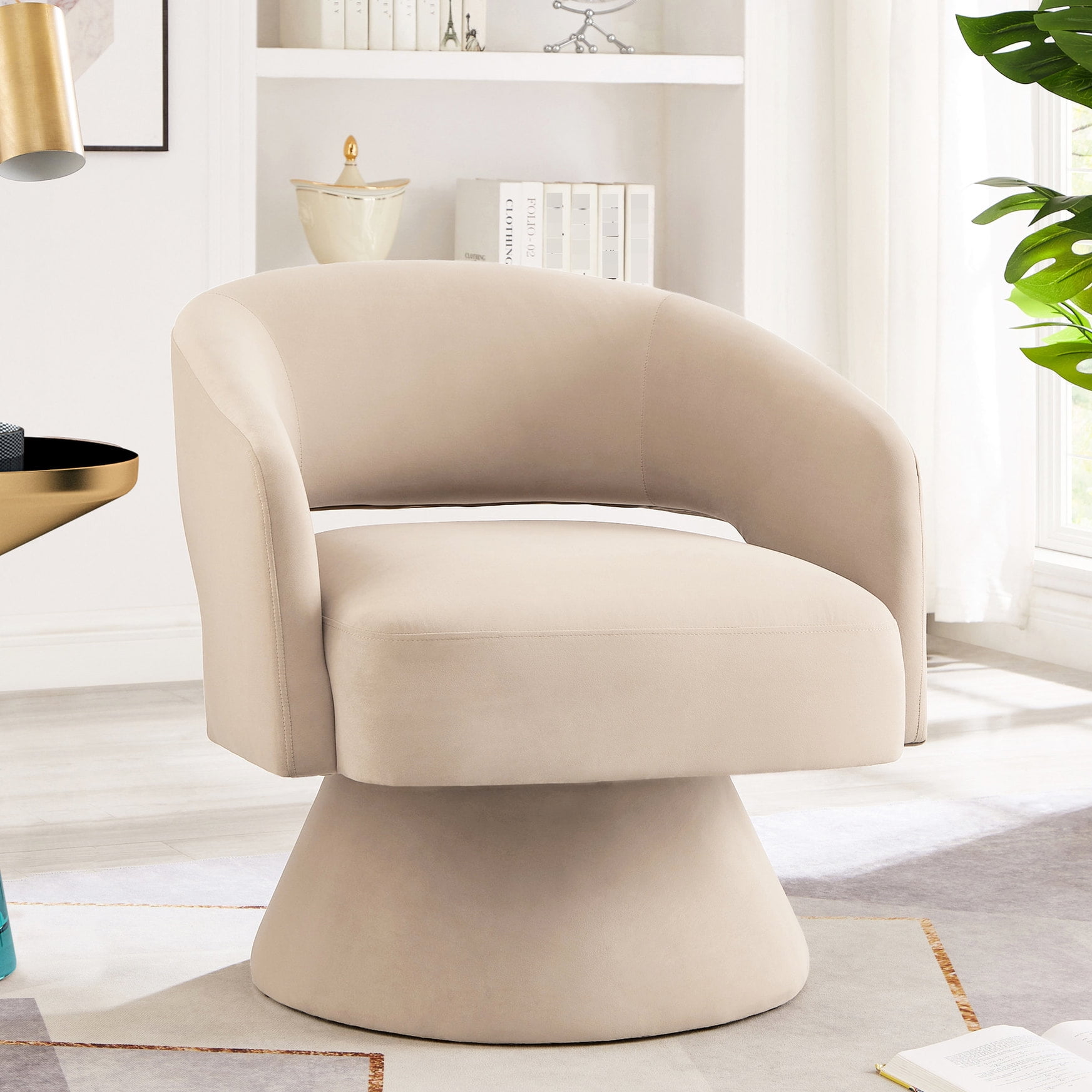 Velvet Swivel Chair / Contemporary Design, 360 - Degree Rotation, Solid ...