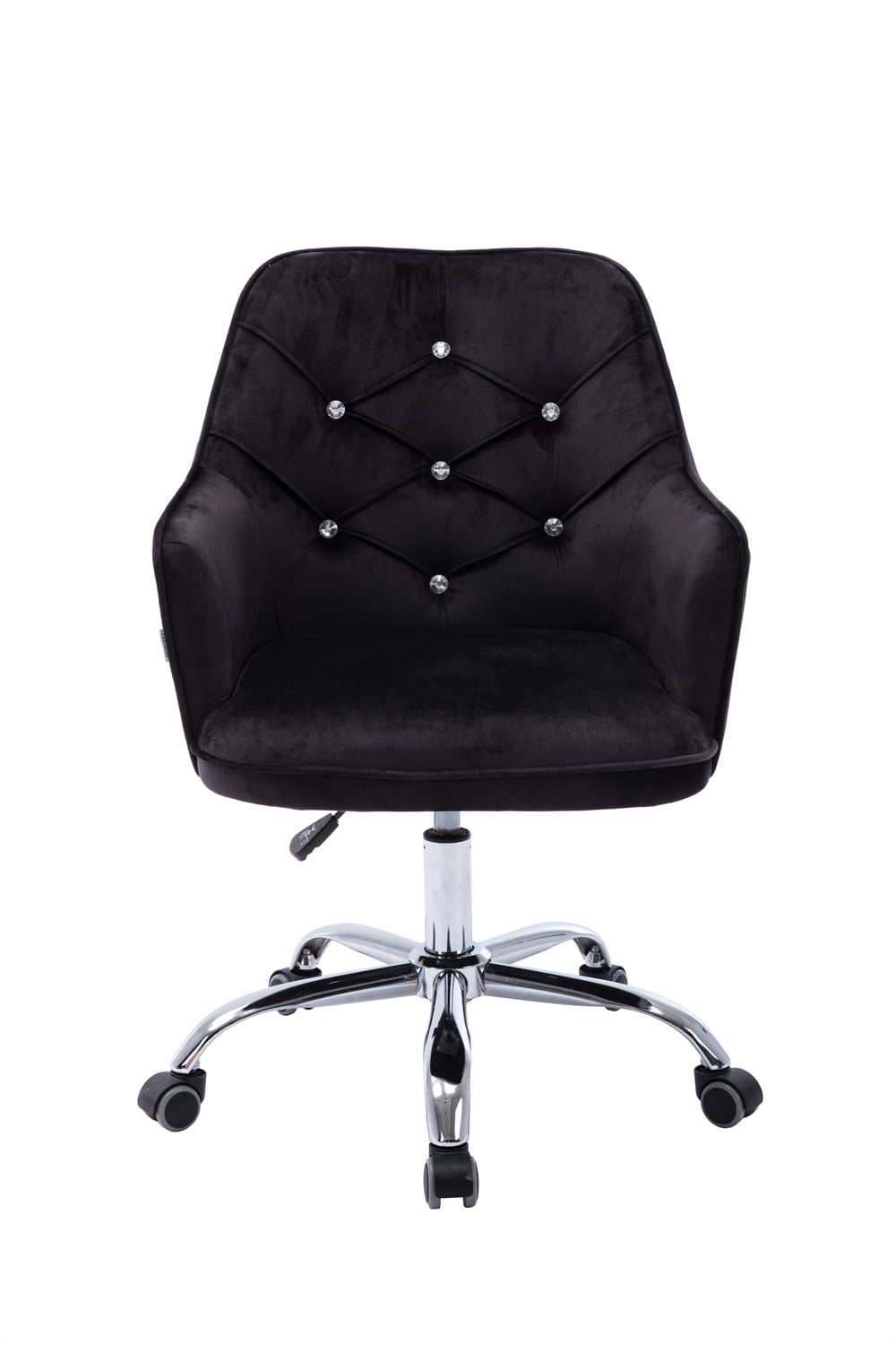 Velvet Swivel Shell Office Chair, Upholstered Mid Back Computer Desk ...