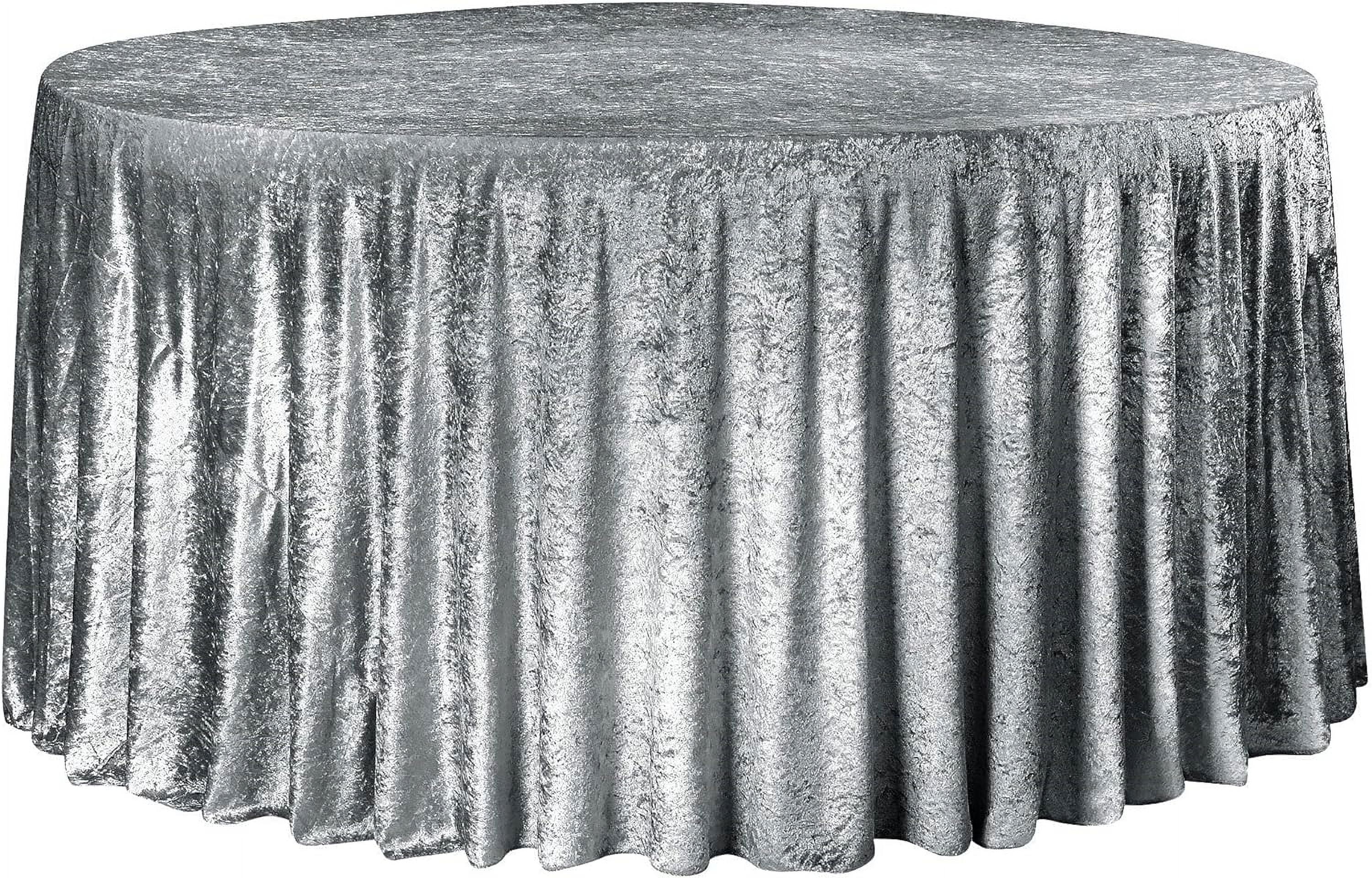 Velvet Tablecloth 120" Round Table Cover - Charcoal for Wedding ...