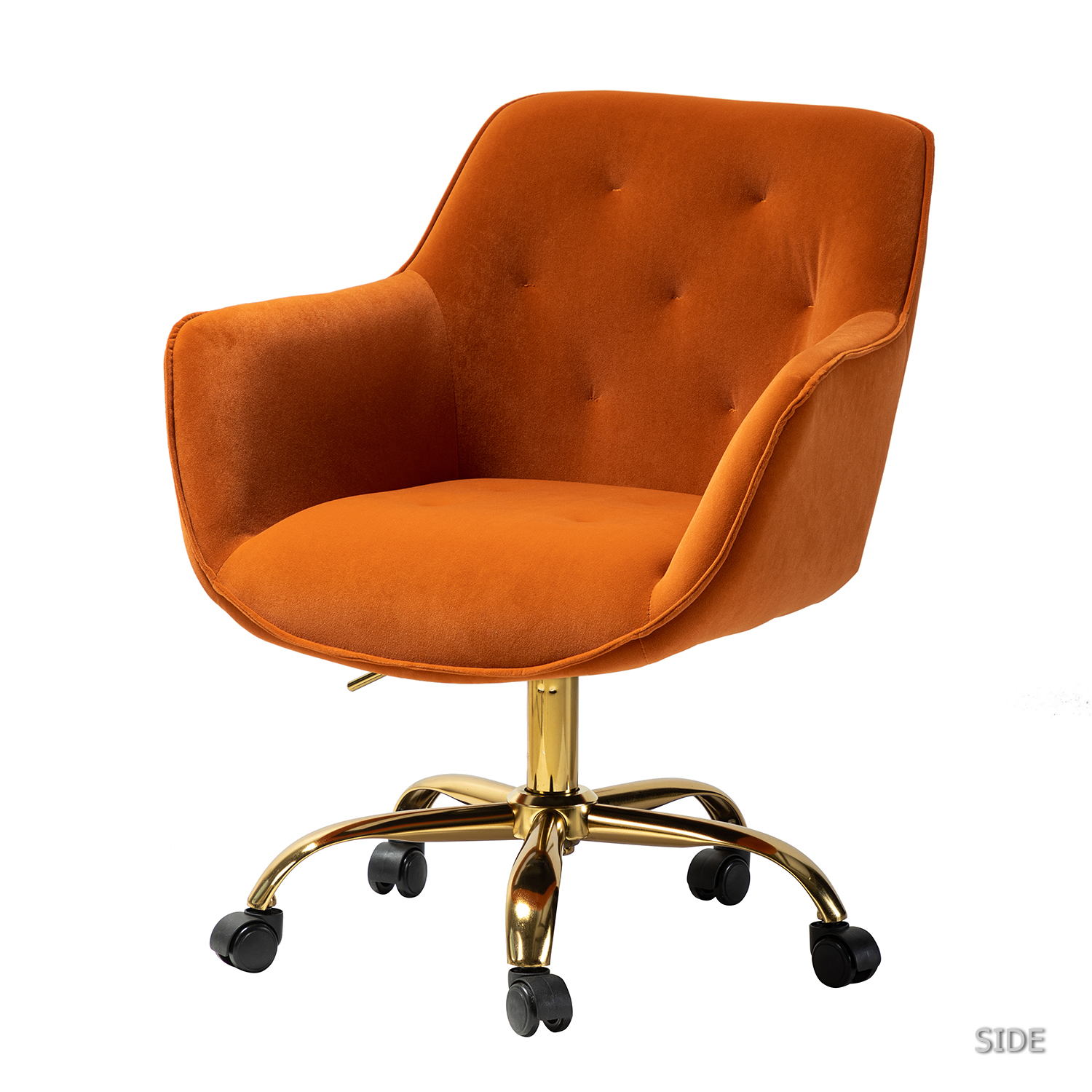 Velvet Tufted Office Chair Upholstered Swivel Modern Adjustable ...