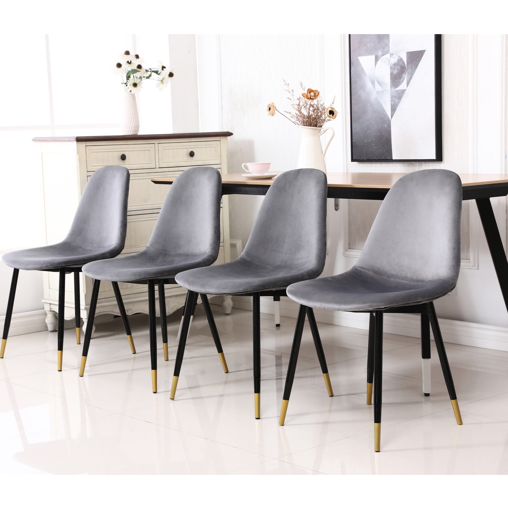 Velvet Upholstered Chairs | Mid - century Inspired Dining | Cozy and ...