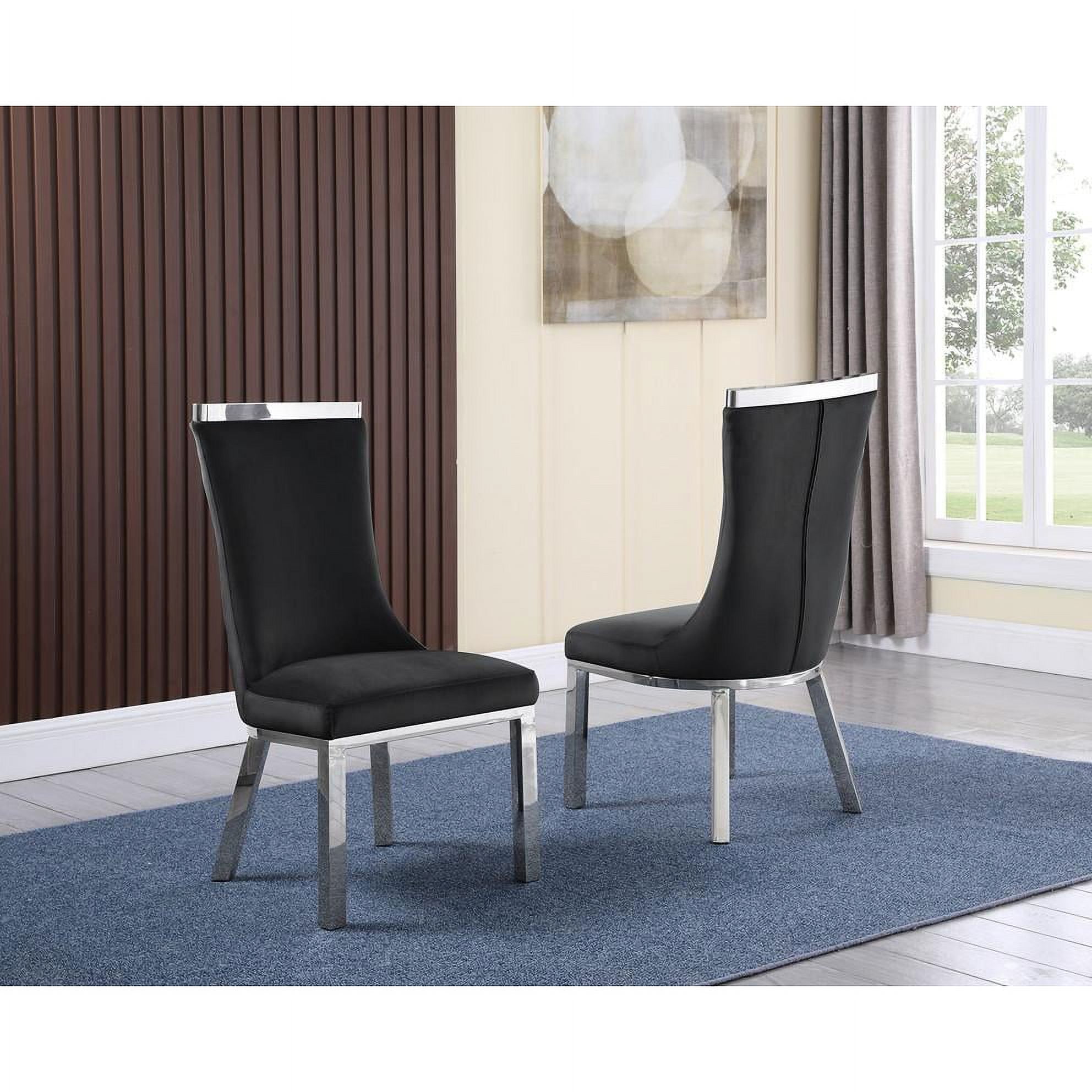 Best Quality Furniture Upholstered dining chiars set of 2 in Black ...