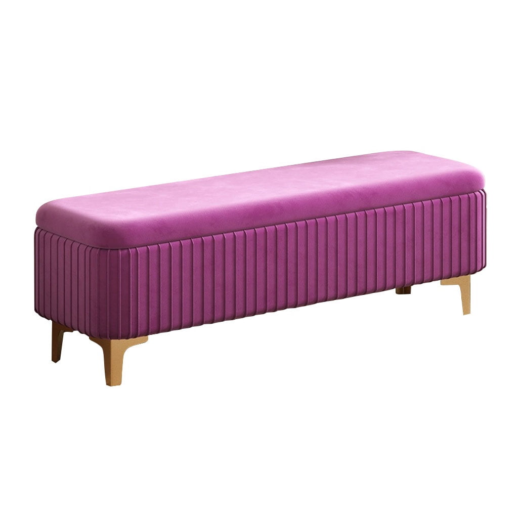 Velvet Upholstered Shoe Seat Storage Beach for Entryway Bed Foot,Modern ...