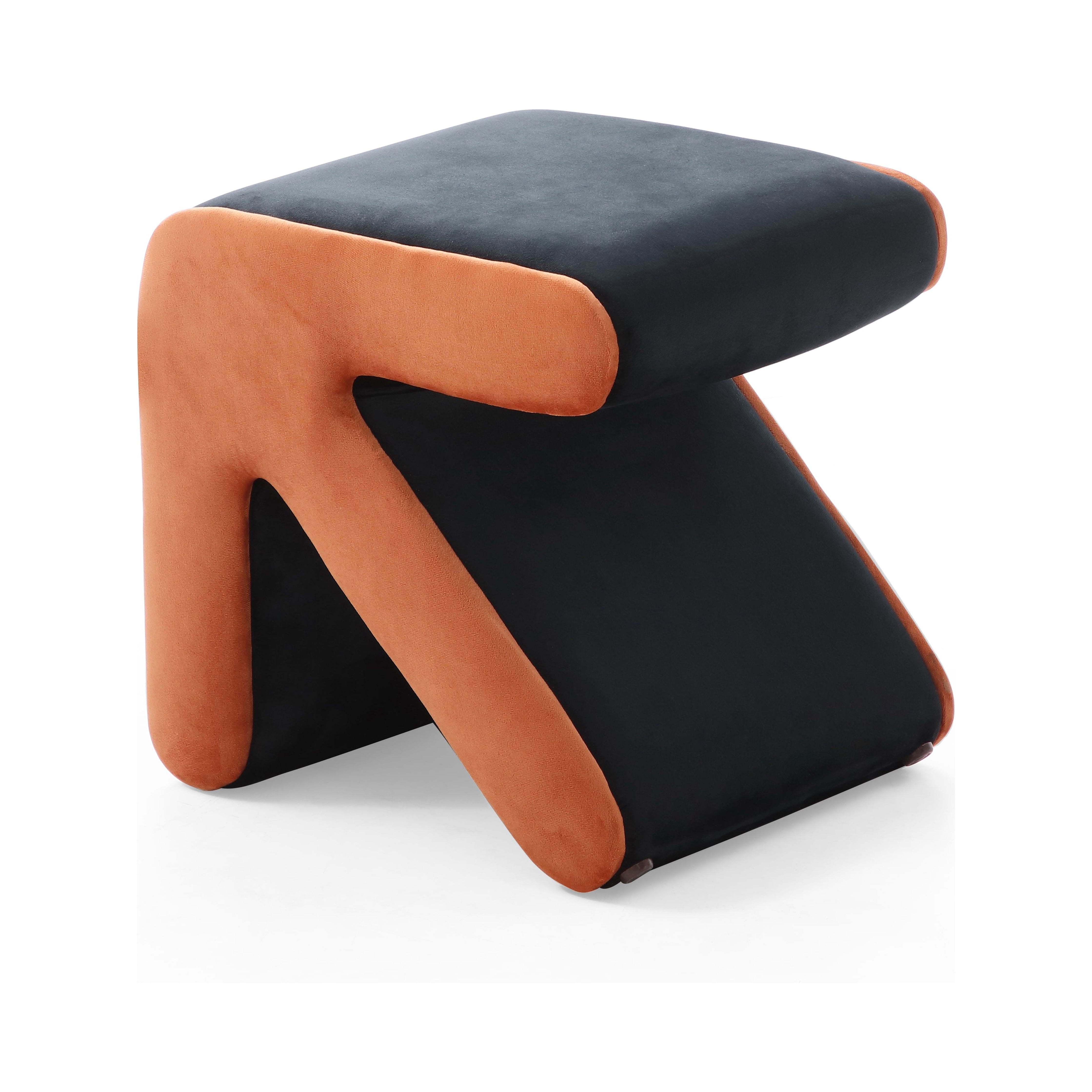 Velvet Upholstered Sofa Stool, Modern Creative Kids Stool Shoe Chair ...