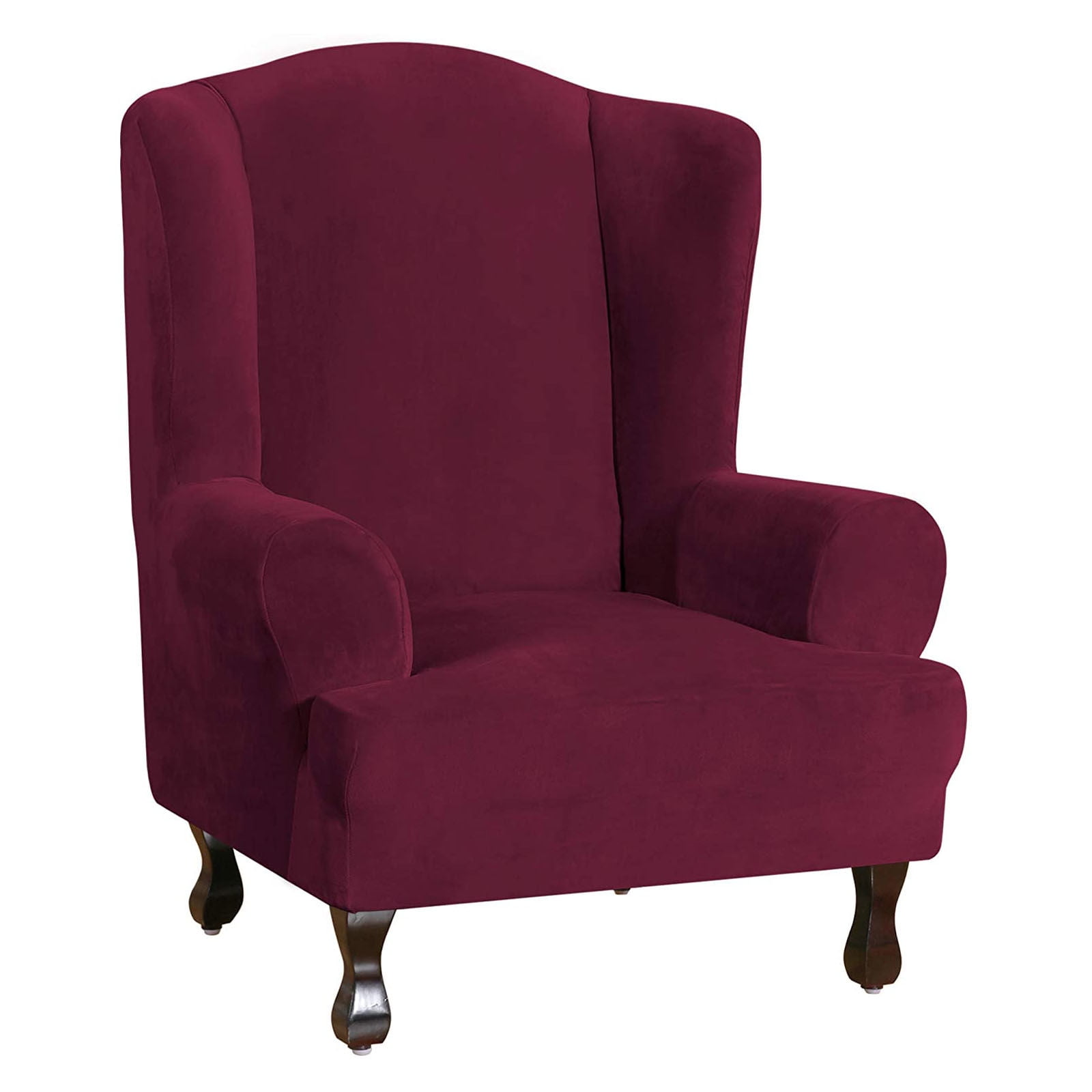 Velvet Wing Chair Slipcover, Stretch Plush Wing Chair Covers Soft ...