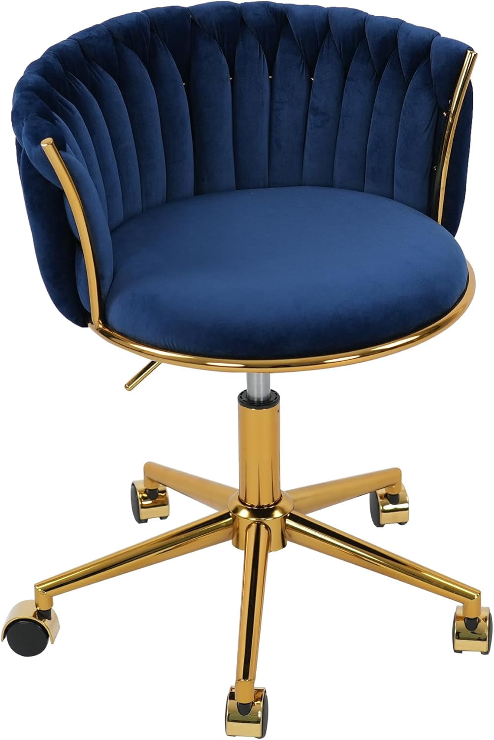 Velvet Woven Chair Swivel Chair with Wheels Height Adjustable Vanity ...