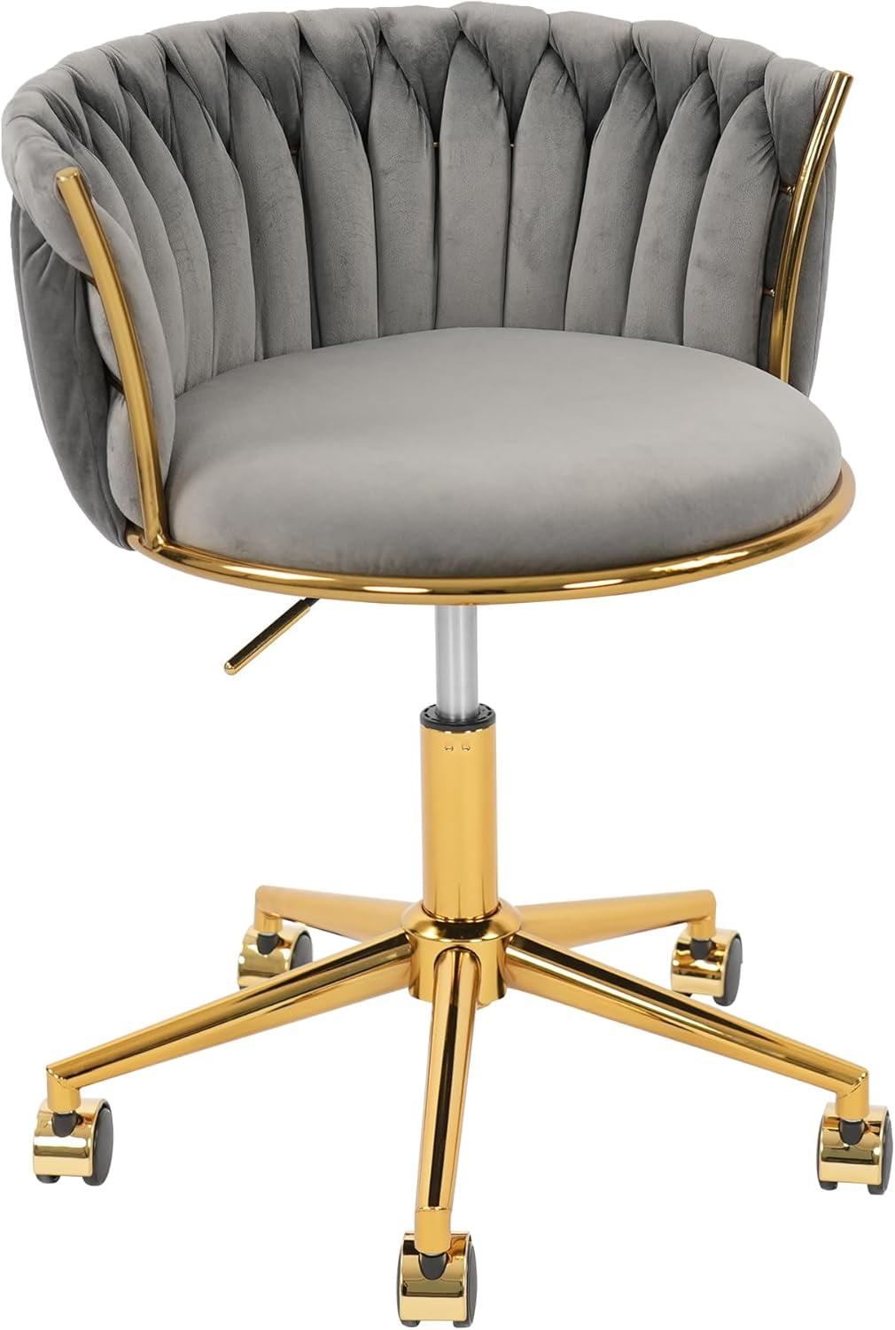 Velvet Woven Home Office Chair, Modern Swivel Desk Chair with Wheels ...