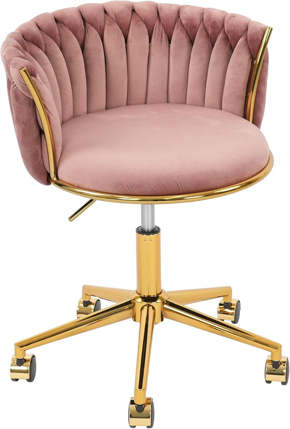 Velvet Woven Home Office Chair, Modern Swivel Desk Chair with Wheels ...