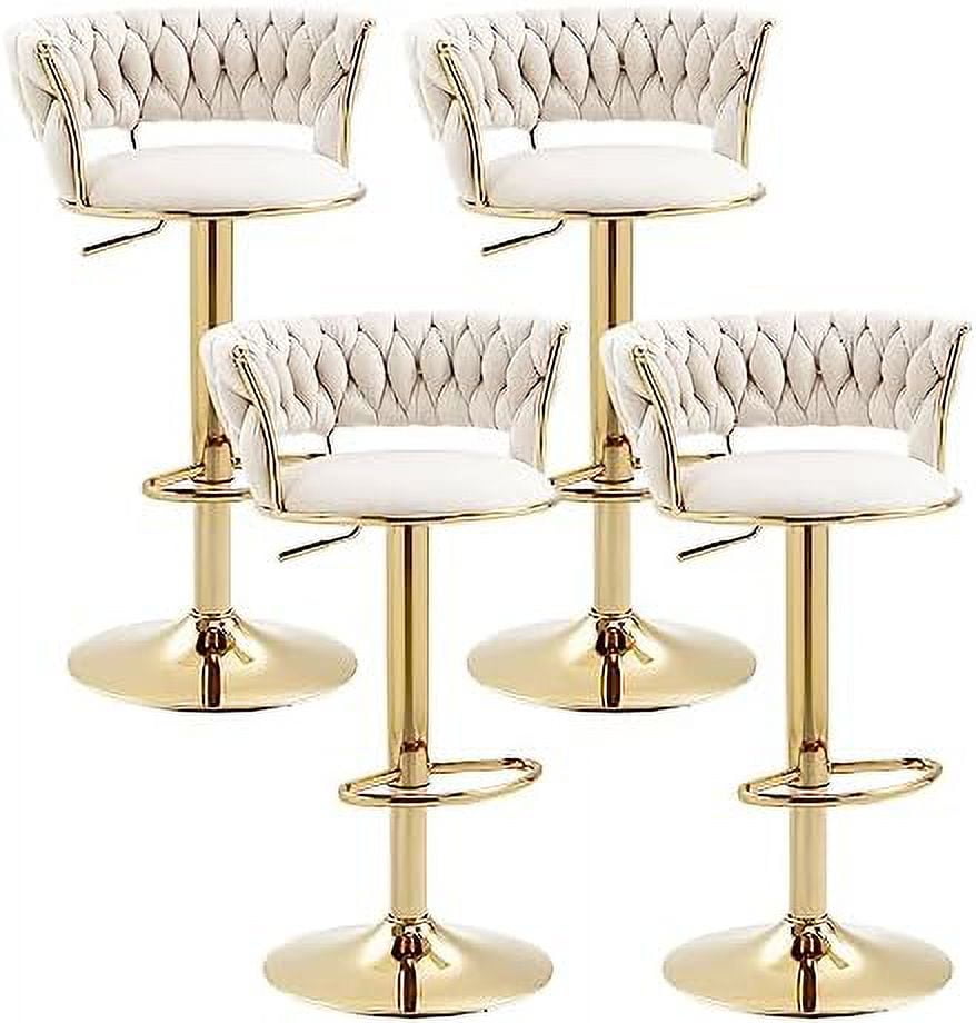 Velvet Woven Stools Modern Height Adjustable Swivel Barstools Counter ...