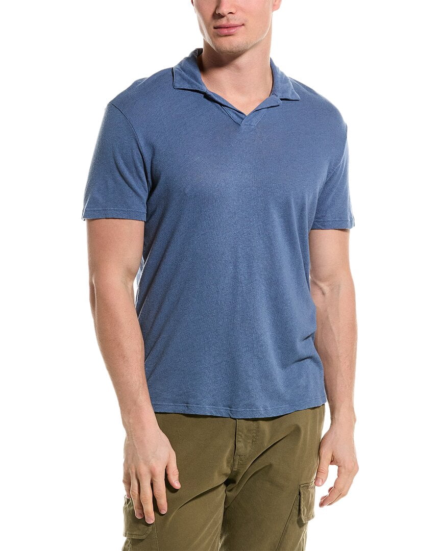 Velvet by Graham & Spencer mens Beck Linen-Blend Polo Shirt, XXL, Blue ...