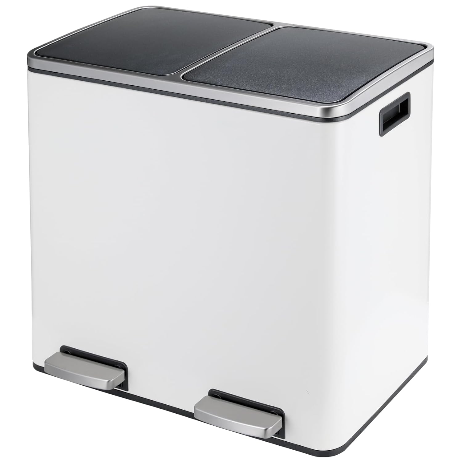 VelvetBlossom 12 GallonStainless Steel Trash Can, 48L Dual Compartment ...