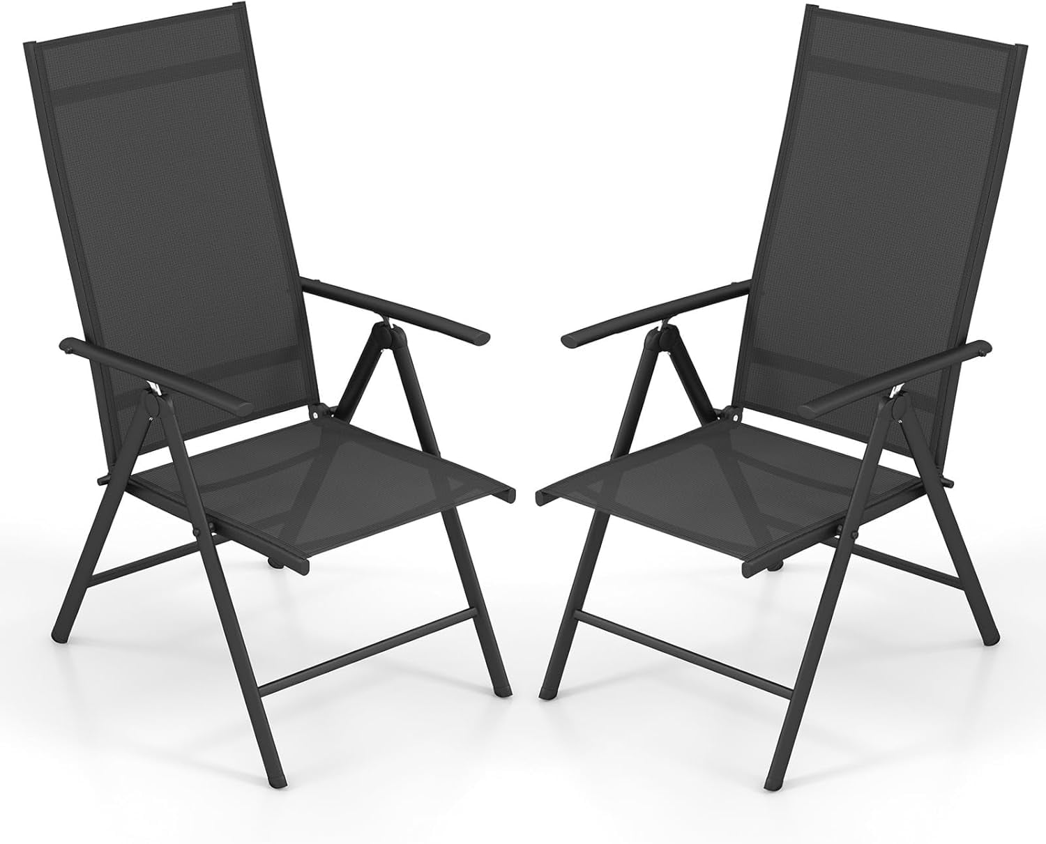 VelvetBlossom 2 Pack Folding Patio Chairs, High Back Outdoor Chairs ...