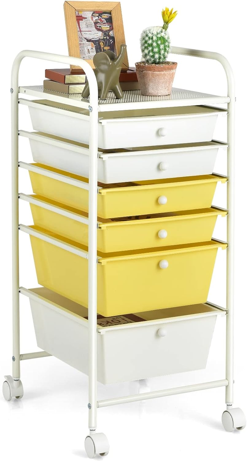 VelvetBlossom 6-Drawer Rolling Storage Cart - Classroom Organization on ...