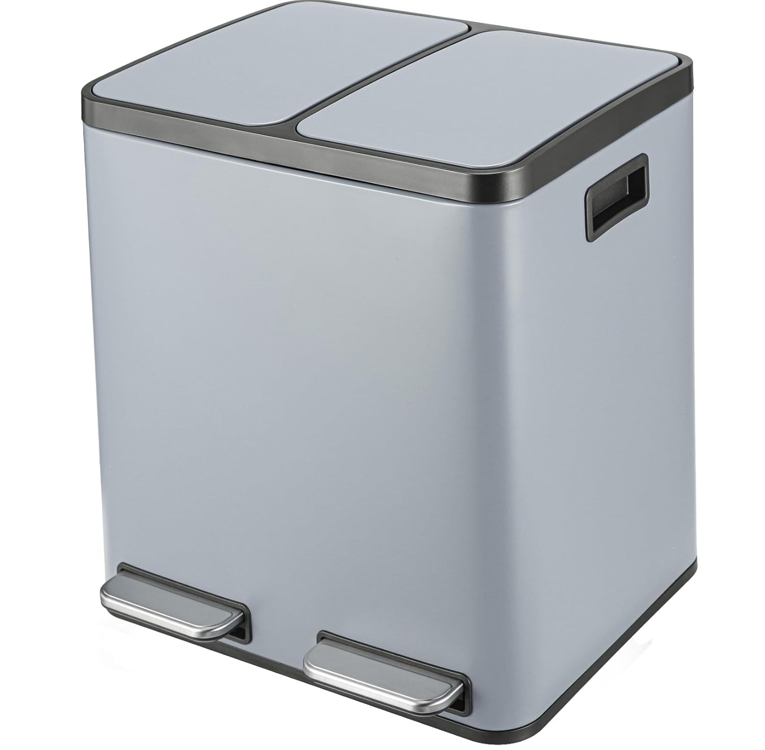 VelvetBlossom 8 Gallon Dual Trash Can, 30L Stainless Steel Kitchen ...