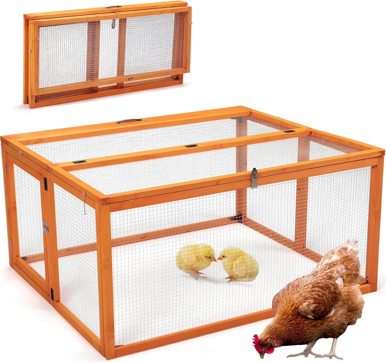 VelvetBlossom Chicken Coop Run Rabbit Hutch,Portable Chicken Cage Pens ...