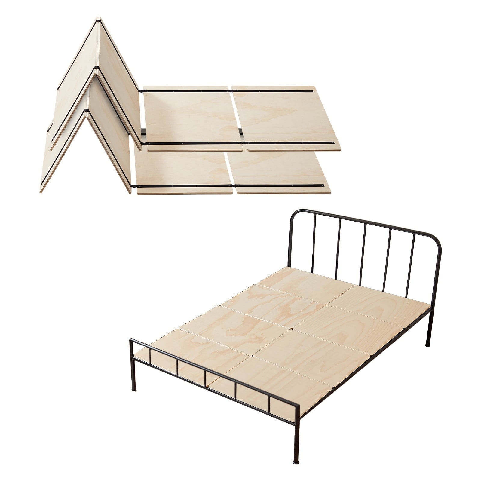 VelvetBlossom Full Size Bunkie Board 0.4" Foldable Bed Board Slats with ...