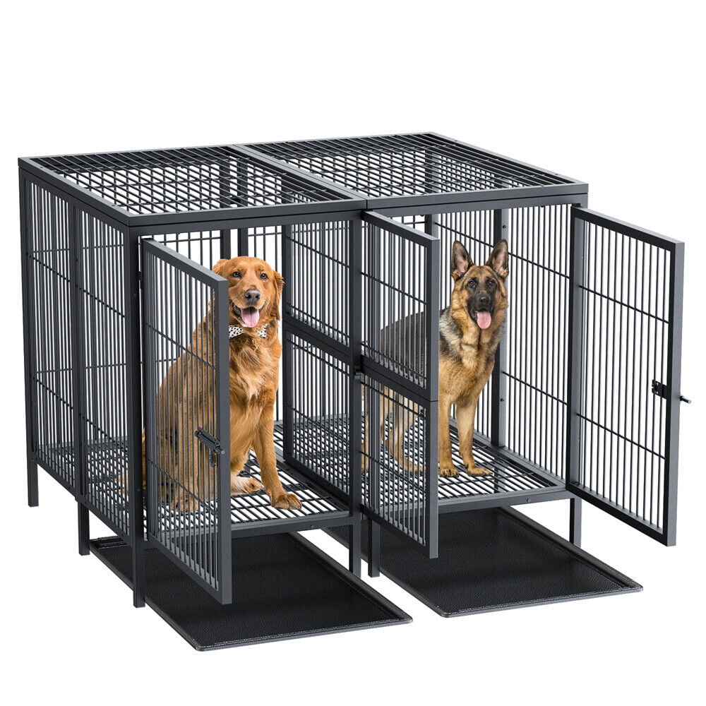 VelvetBlossom Heavy Duty Dog Crate:52inch Extra Large Metal Pet Cage ...