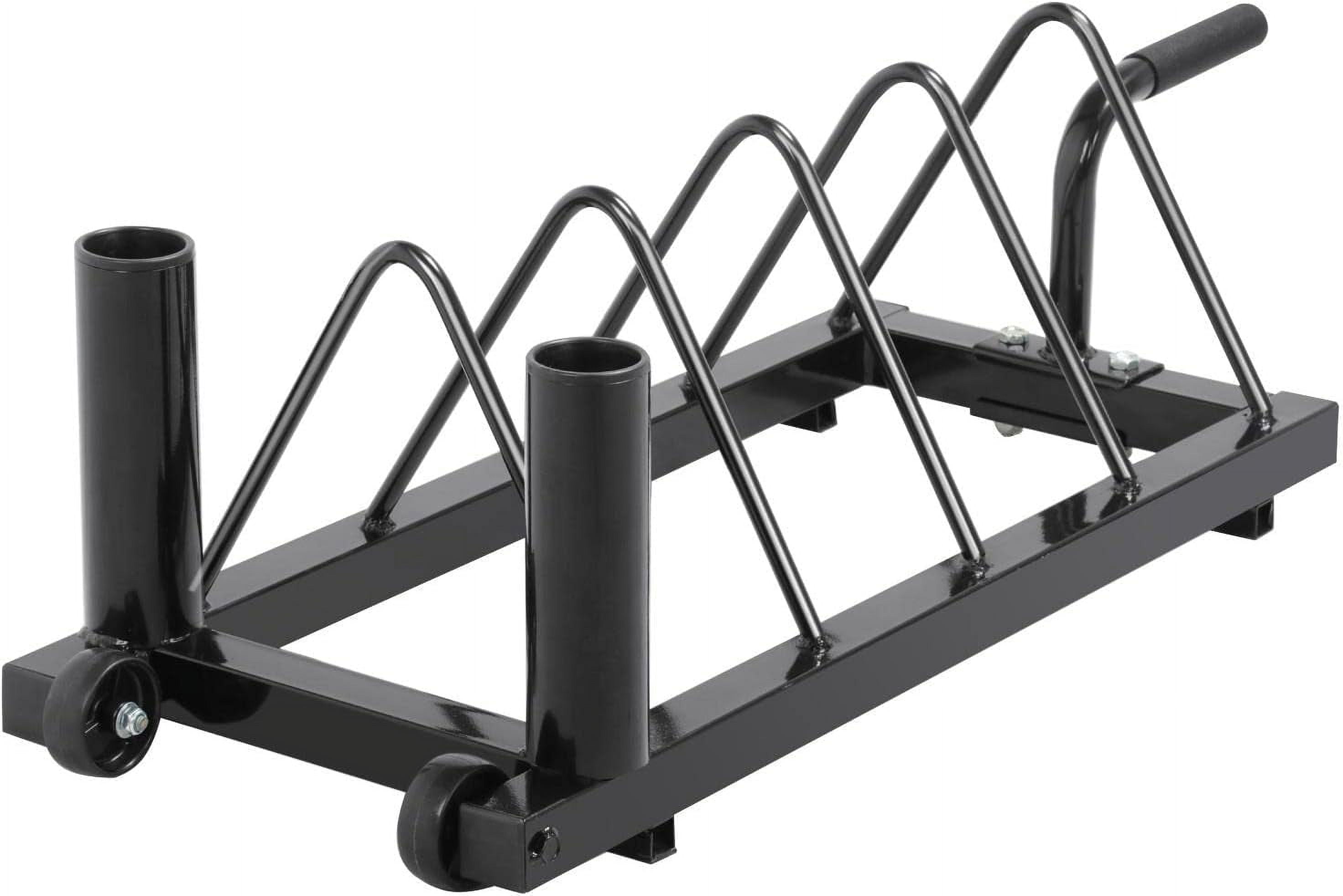 VelvetBlossom Horizontal Barbell Bumper Plate Rack Holder Olympic Bar ...