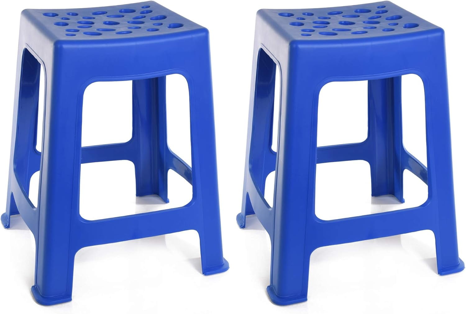 VelvetBlossom Light Duty Plastic Stools 2pk Stackable School Stools ...