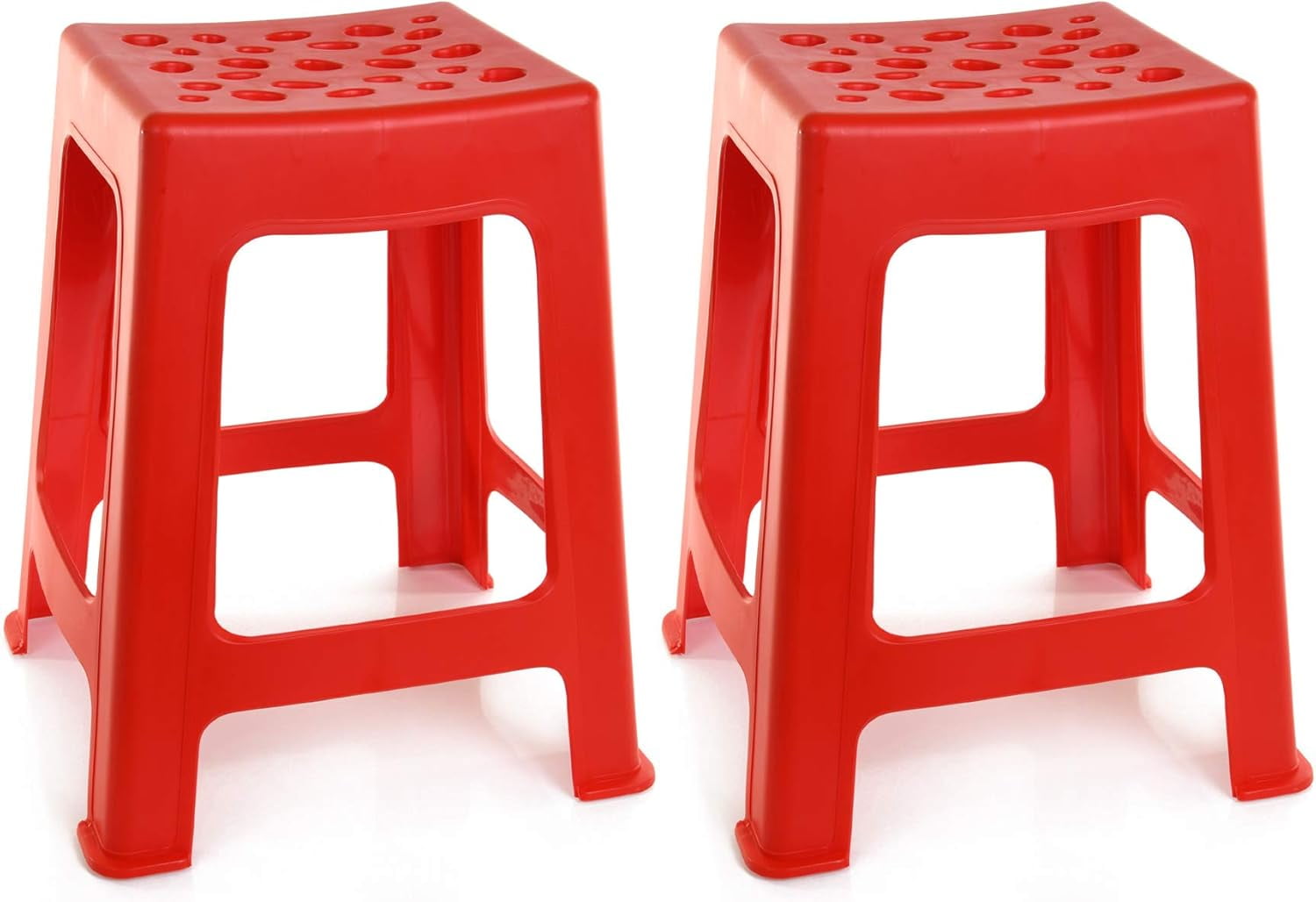 VelvetBlossom Light Duty Plastic Stools 2pk Stackable School Stools ...
