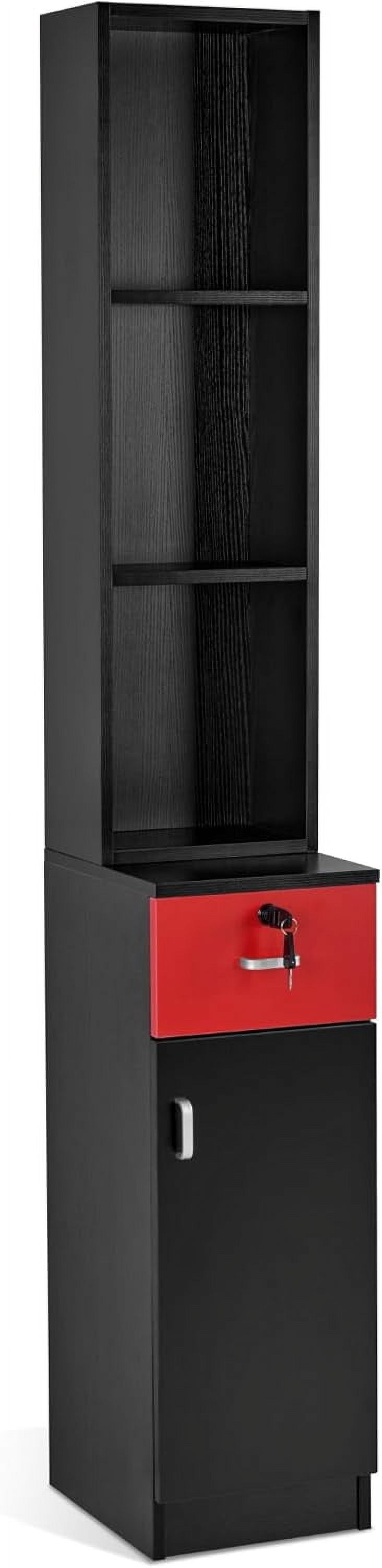 VelvetBlossom Locking Wall Mount Hair Styling Barber Station Drawer ...
