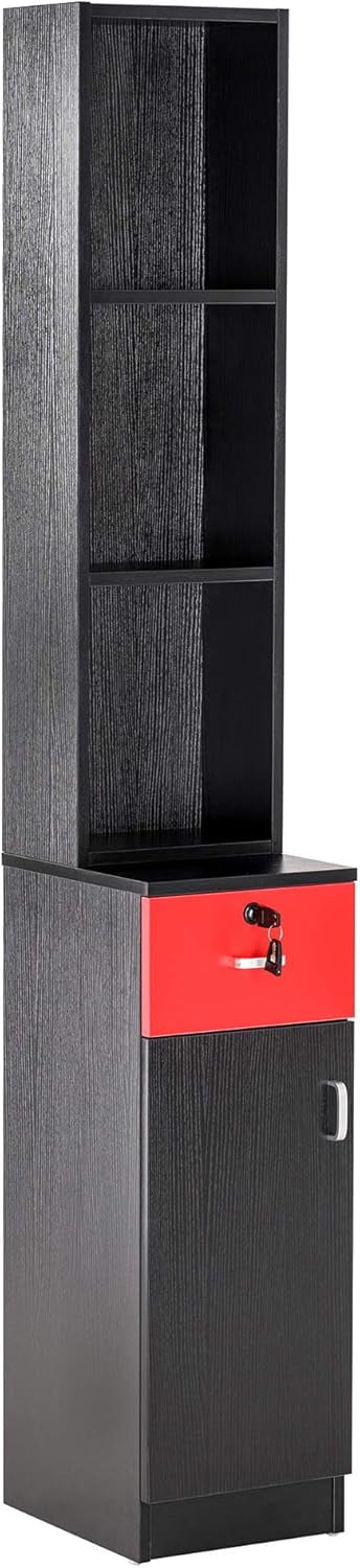 VelvetBlossom Locking Wall Mount Hair Styling Barber Station Drawer ...