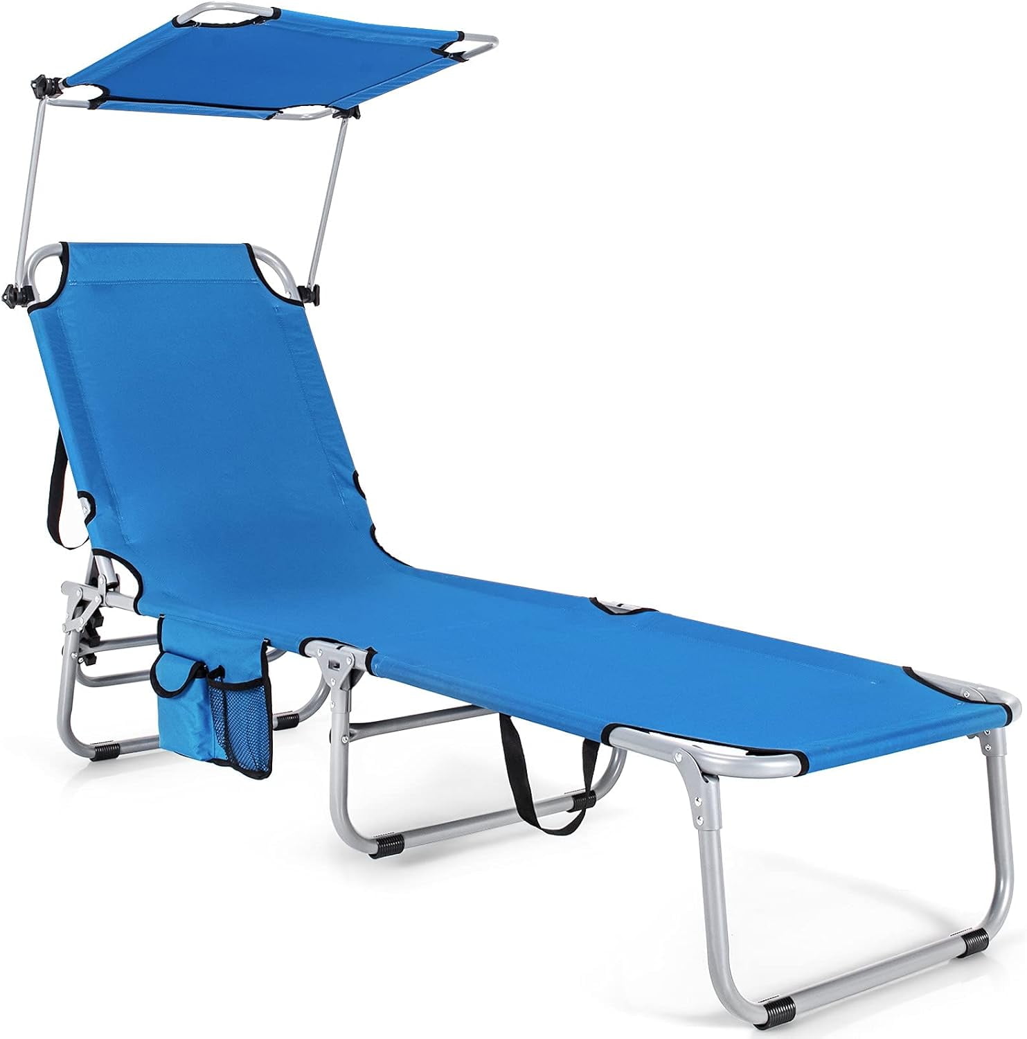 VelvetBlossom Outdoor Folding Chaise Lounge, Portable Tanning Chair ...