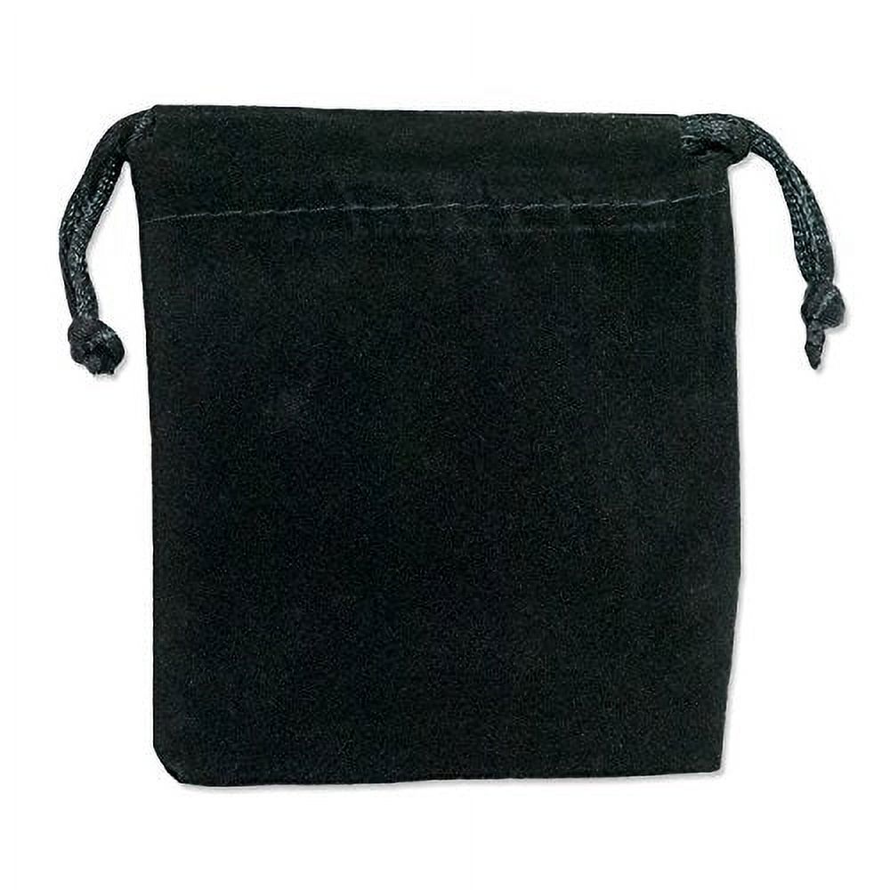 Velveteen Drawstring Pouch 3x4" Black (Package of 10) - Walmart.com