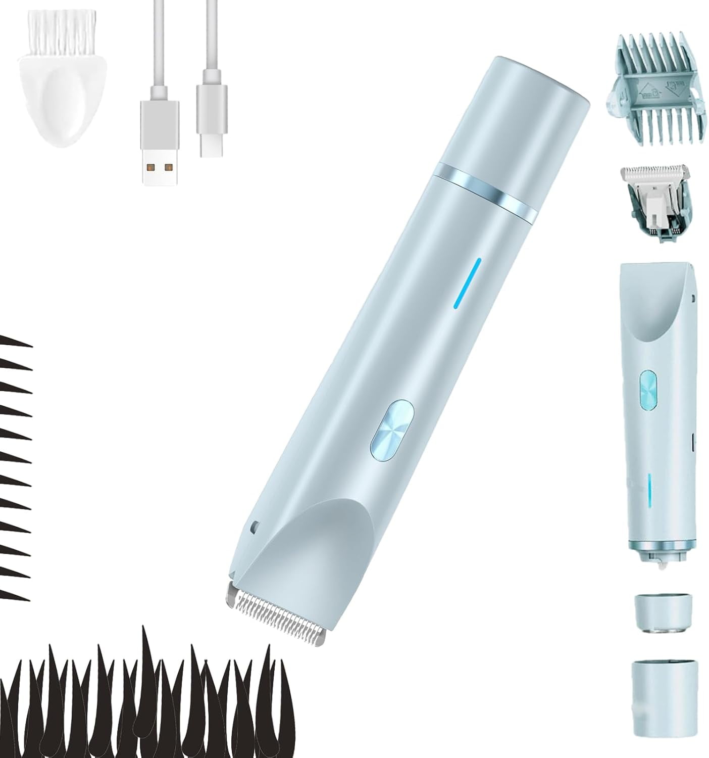 Velvissa Hair Trimmer - 2-in-1 Dual-Head Shaver with Ceramic Blades ...