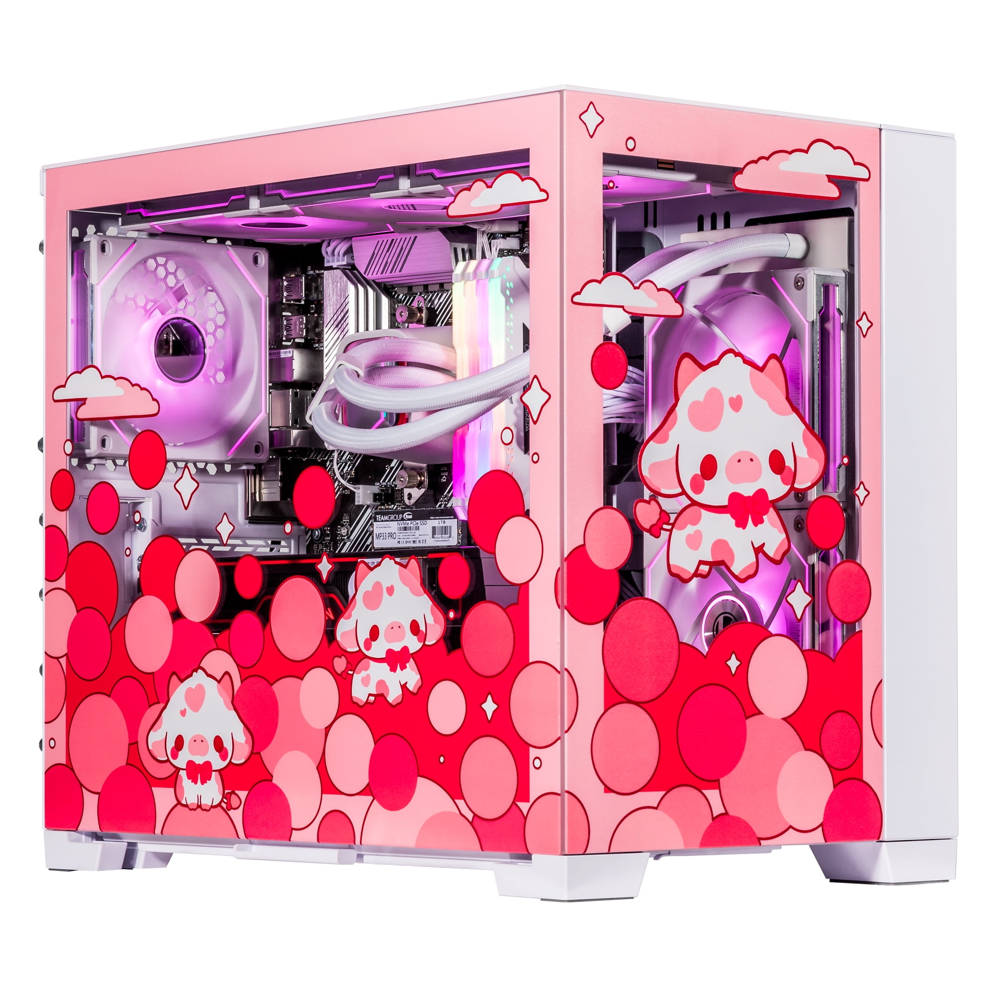 Velztorm Bubble Cow Pink Limited Edition Gaming PC (AMD Ryzen 7 5700X 8 ...