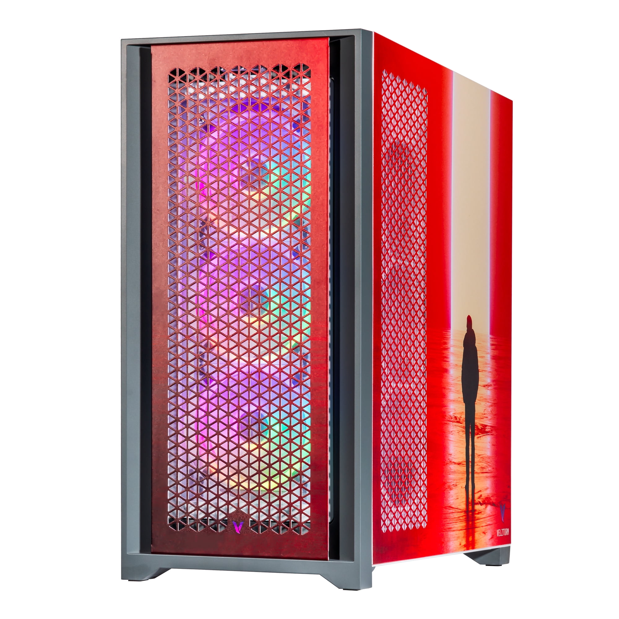 Velztorm The Wanderer Custom Art Design Gaming Desktop PC Red Edition ...